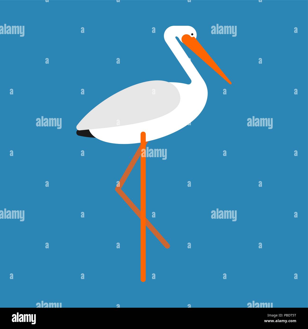 Stork isolated. Bird with long legs. Vector illustration Stock Vector ...
