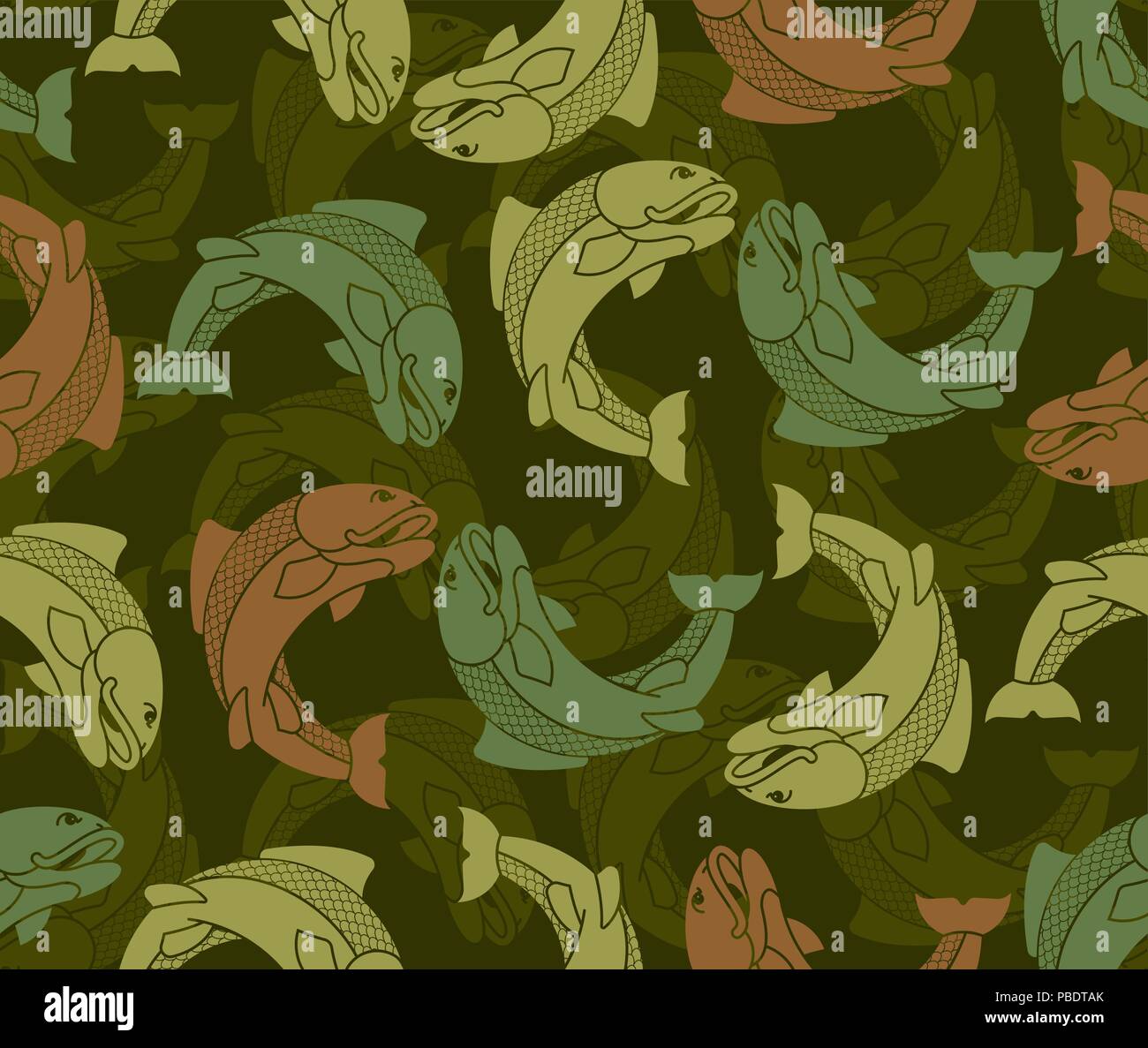 Fish military pattern. Fisherman clothing texture. Army background ...