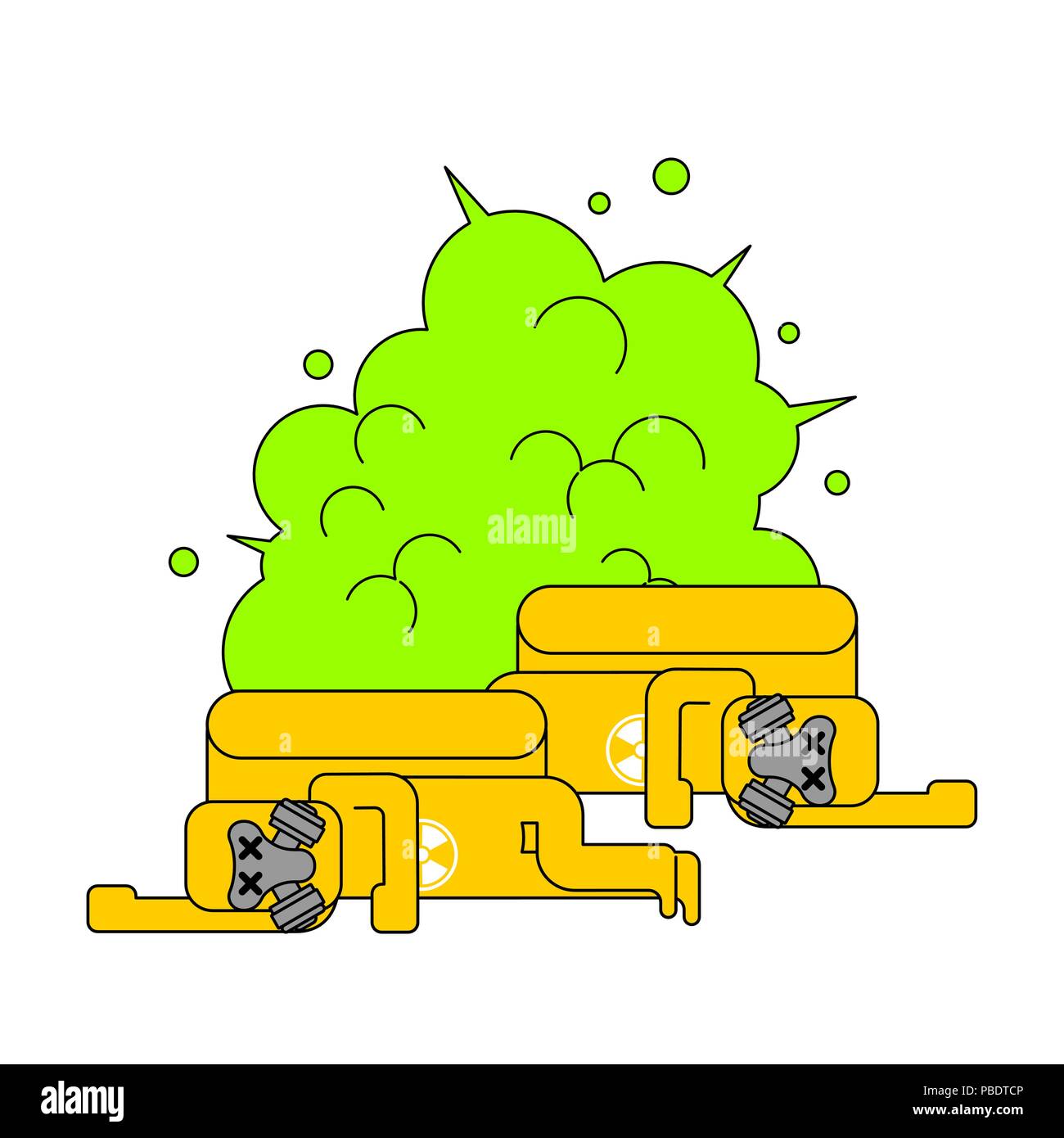 Explosion of radioactive waste. Yellow barre toxic. Dead Yellow Suit ...