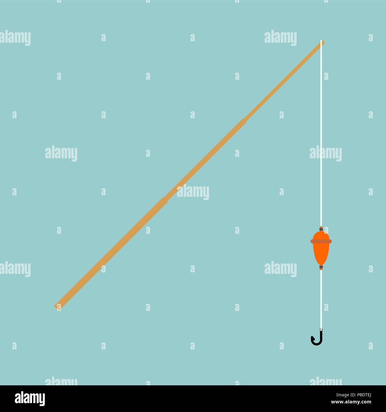 Fishing rod isolated. Fisherman accessory. Vector illustration Stock ...