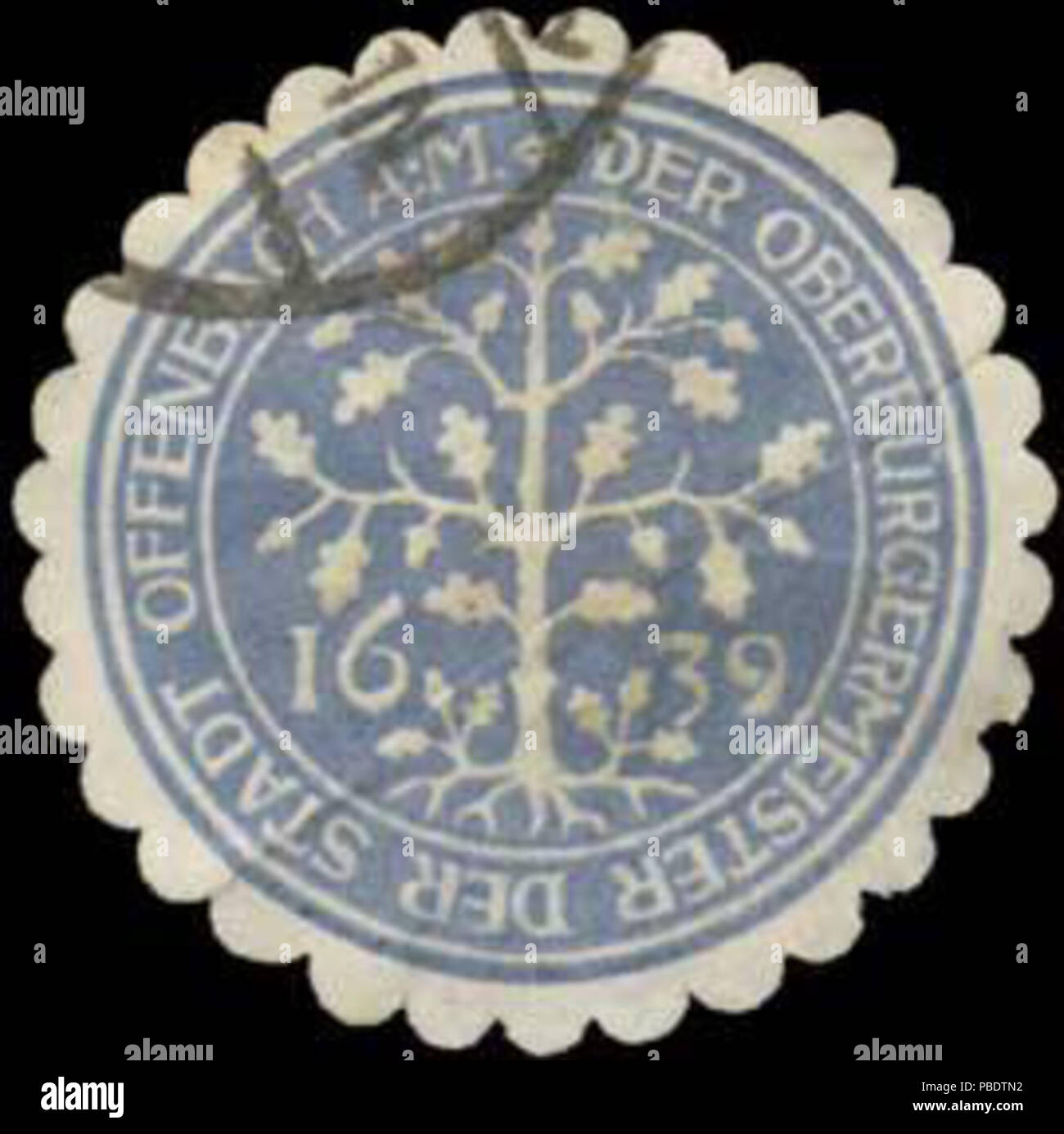 Alte Briefverschlussmarke aus Papier, welche seit ca. 1850 von ...