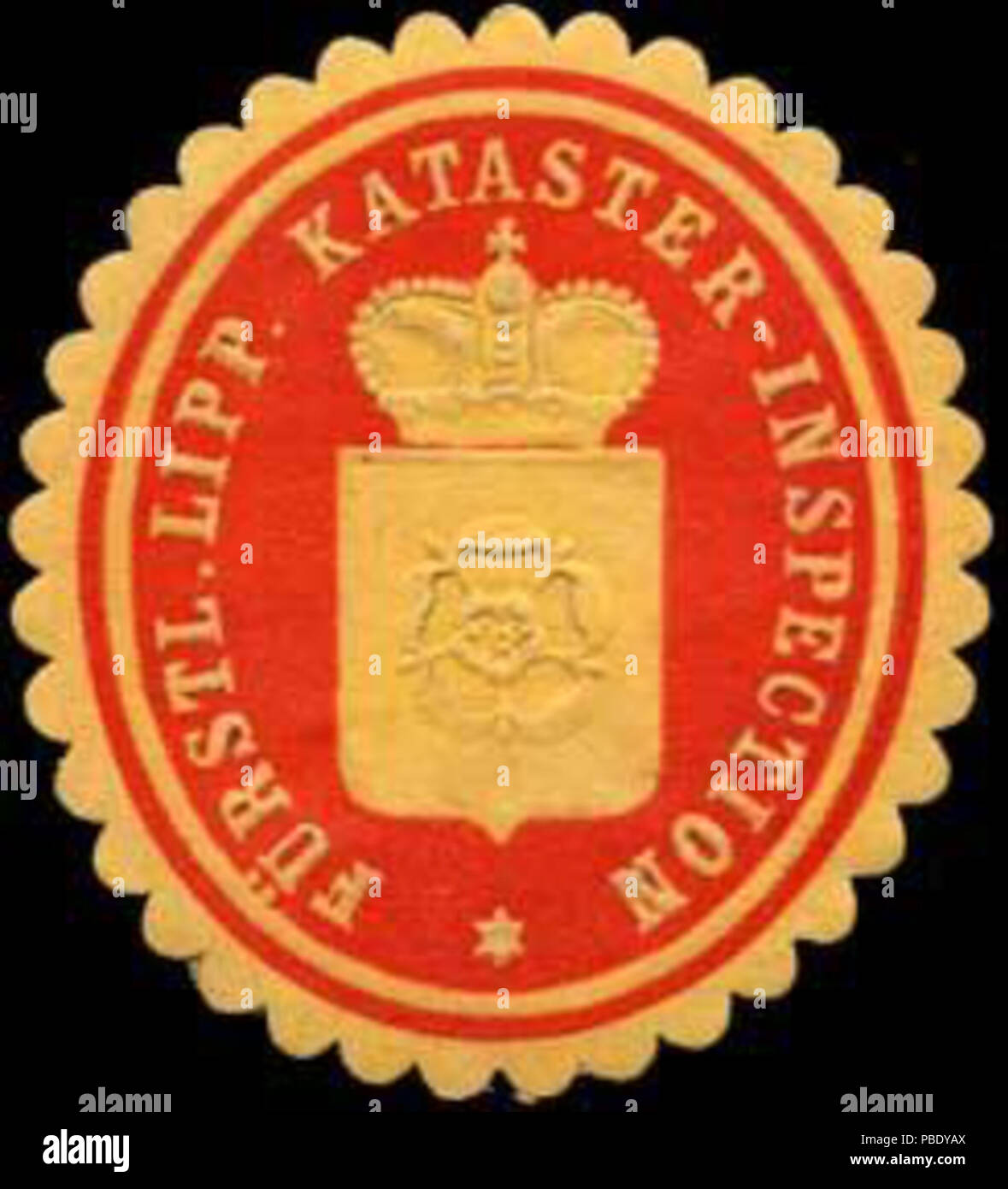 Alte Briefverschlussmarke aus Papier, welche seit ca. 1850 von ...