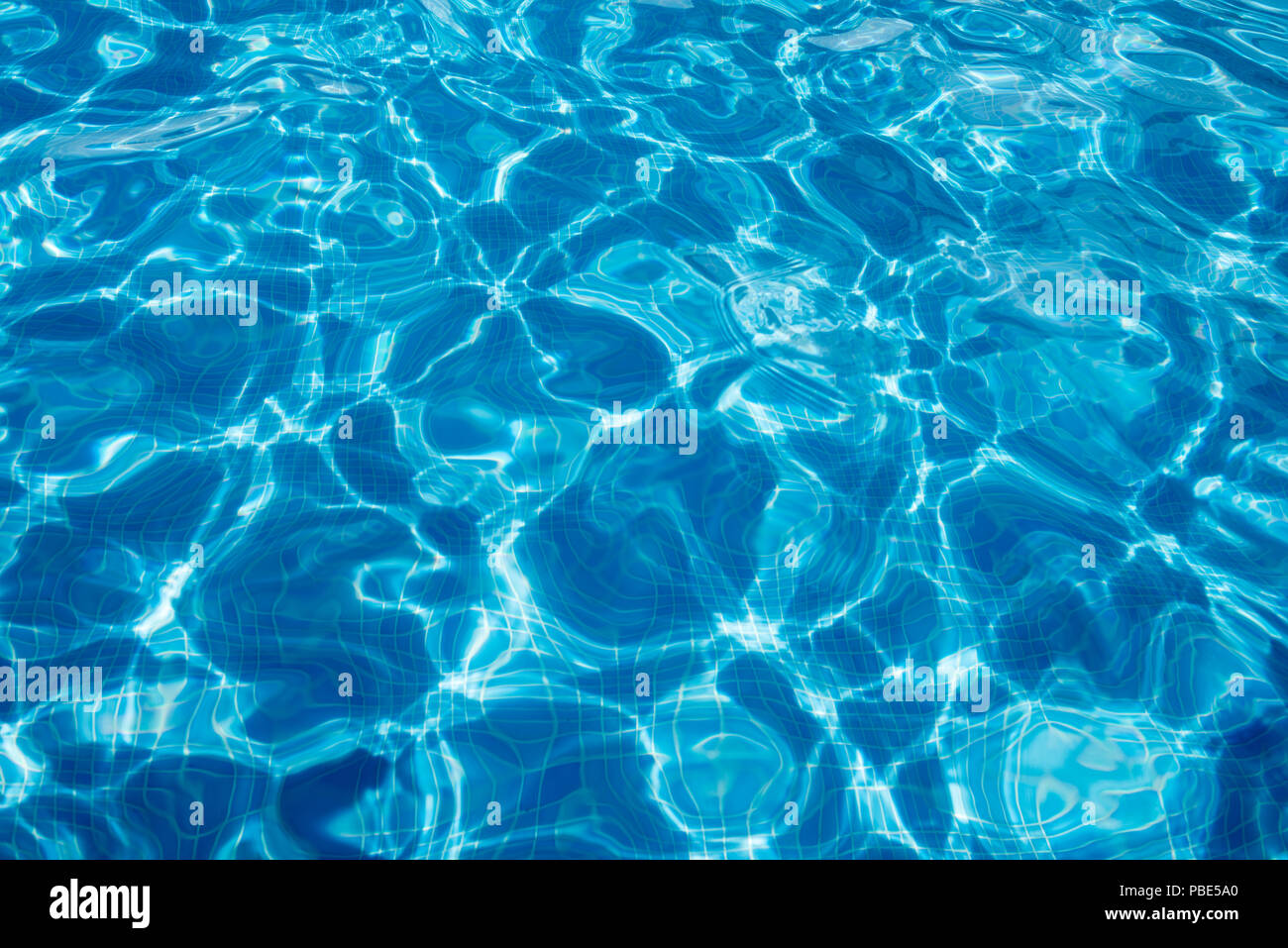 Texture created by the sun's reflections on the water in a blue pool ...