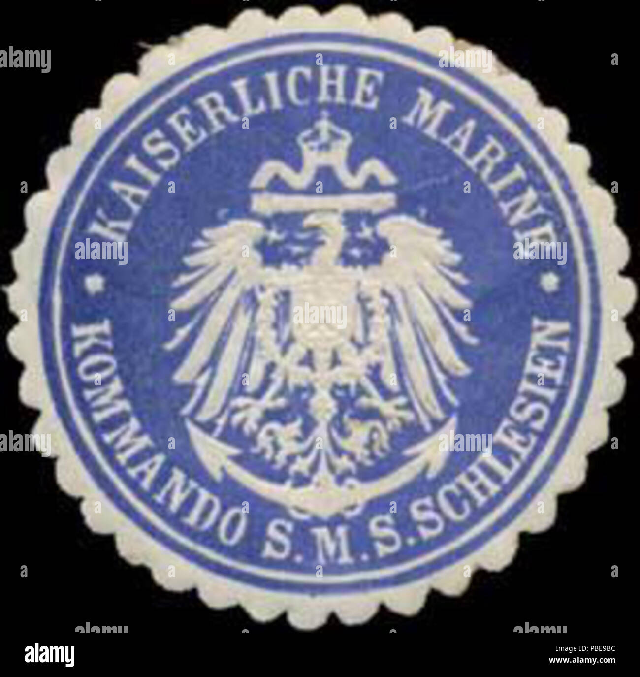 1412 Siegelmarke K. Marine Kommando S.M.S. Schlesien W0364001 Stock ...