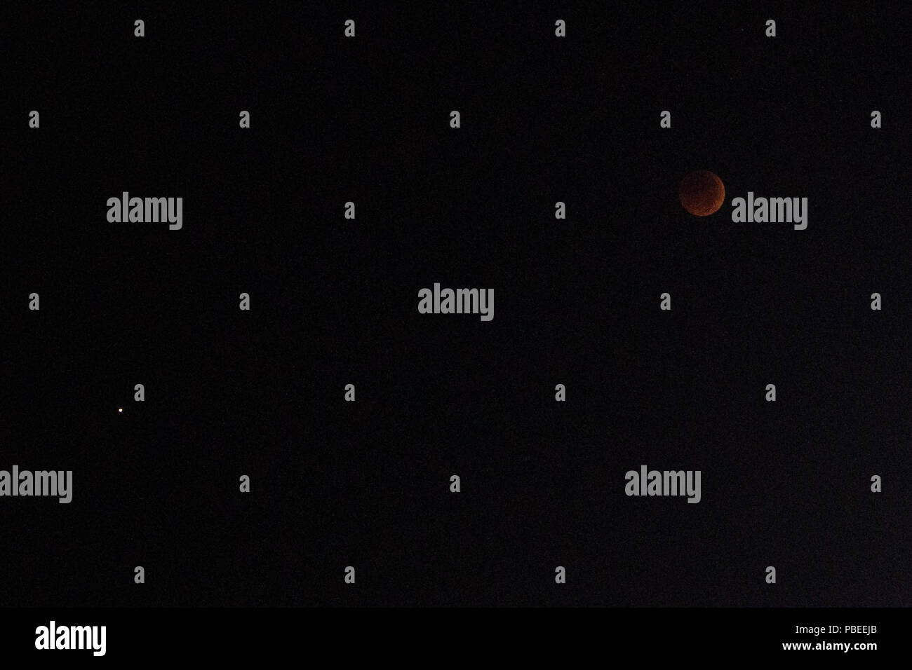 Jakarta, Jakarta, Indonesia. 28th July, 2018. Micro blood moon eclipse ...