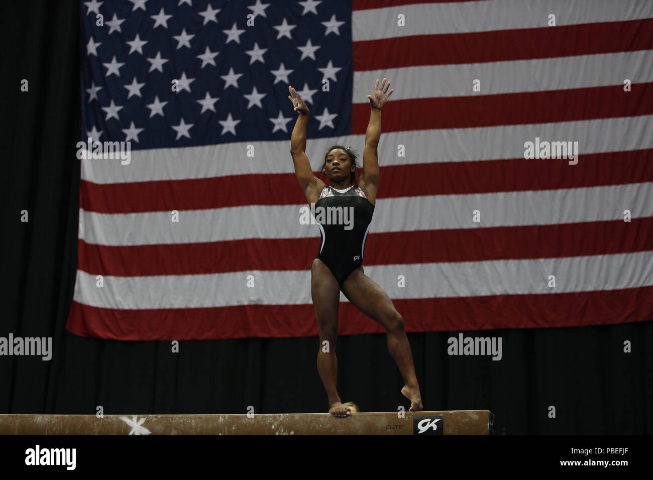 Ohio, USA. 27th July 2018. SIMONE BILES during podium training before ...