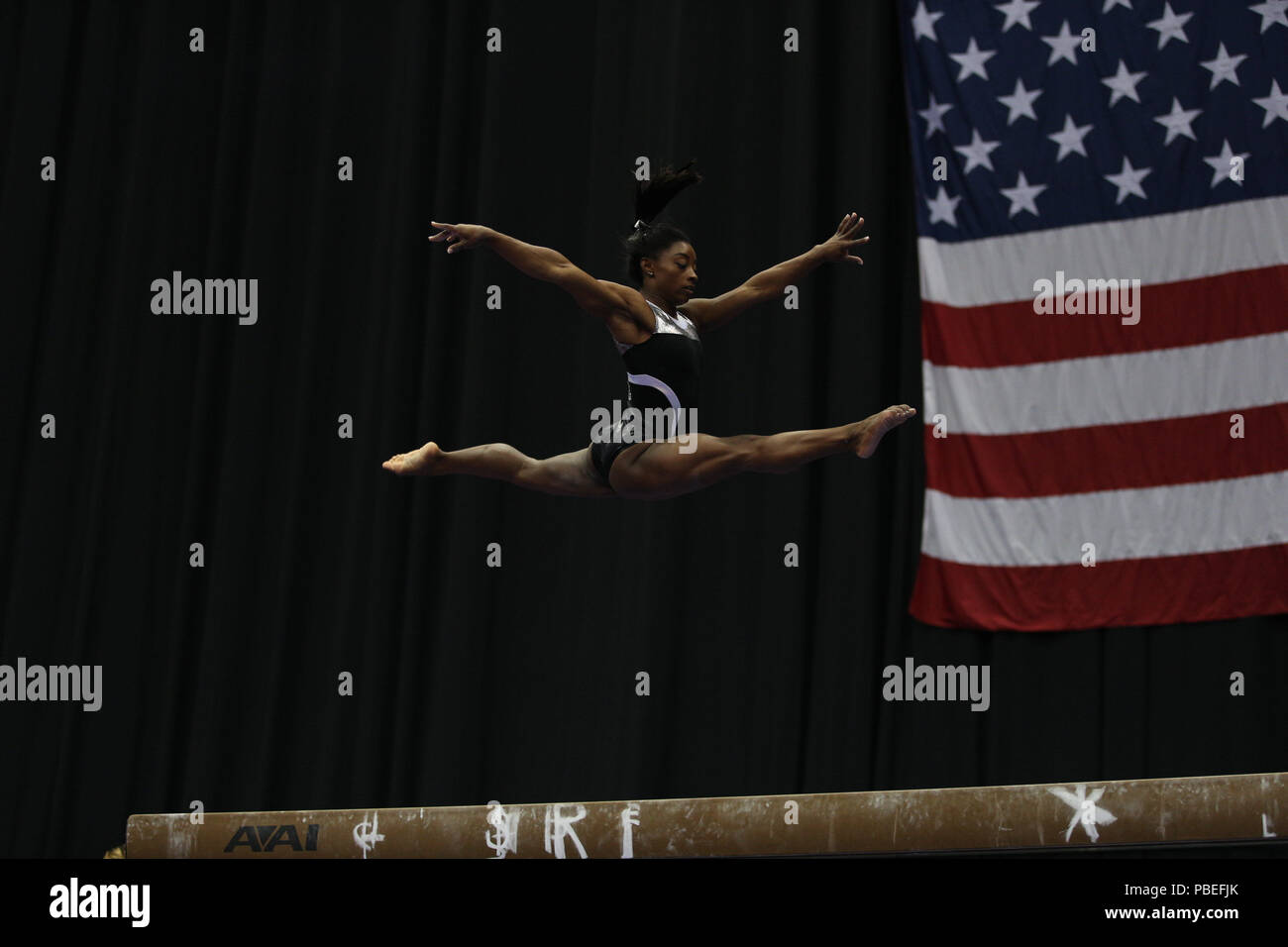 Ohio, USA. 27th July 2018. SIMONE BILES during podium training before ...