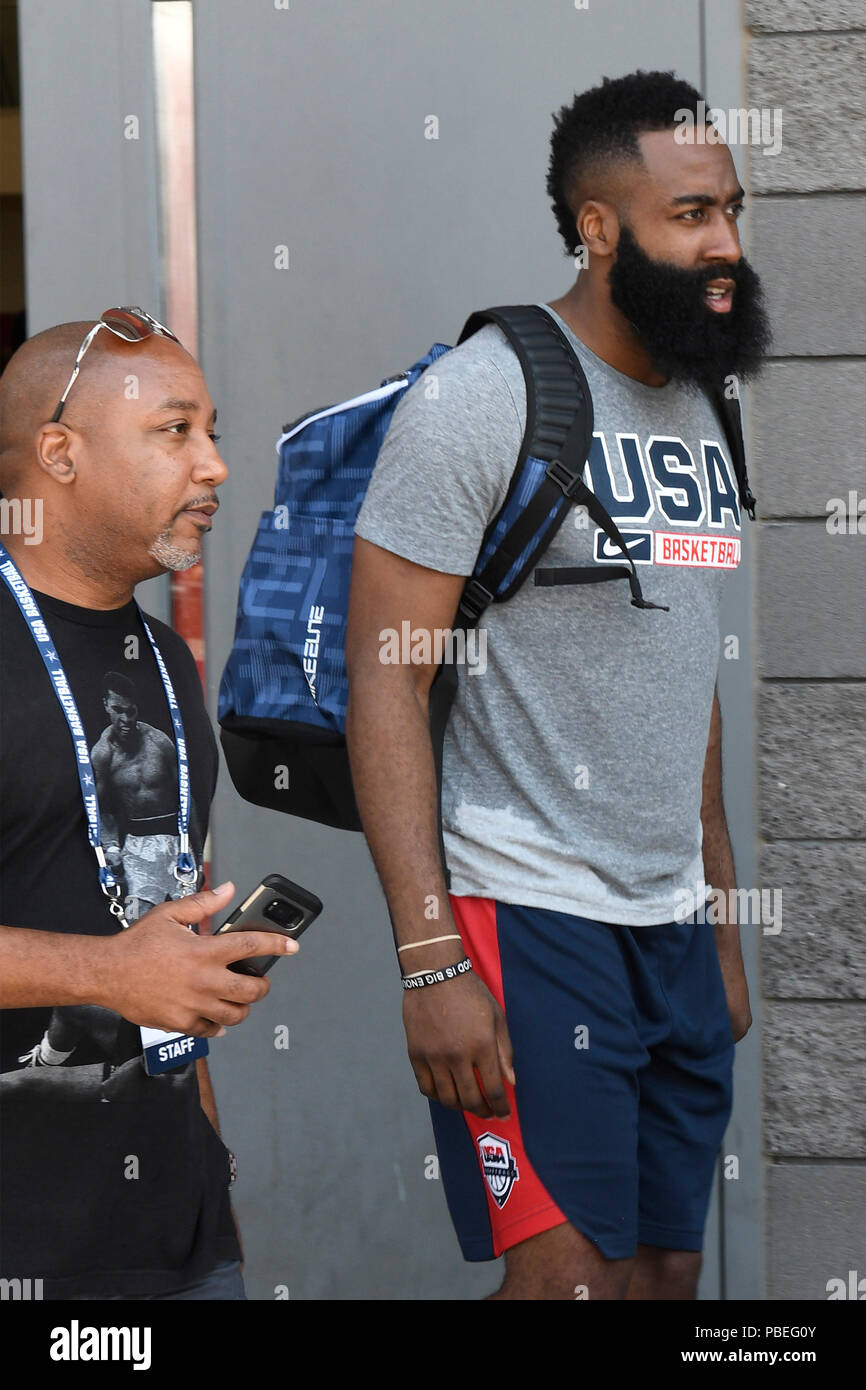 Las Vegas, NV, USA. 27th July, 2018. James harden seen leaving Media ...