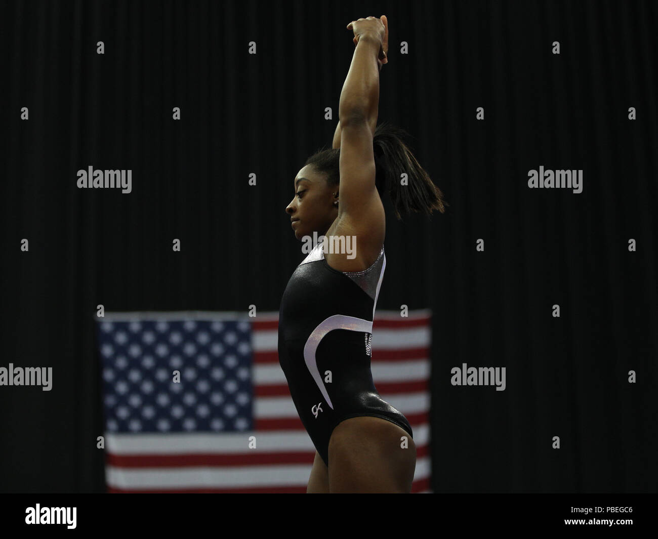 Ohio, USA. 27th July 2018. SIMONE BILES during podium training before ...