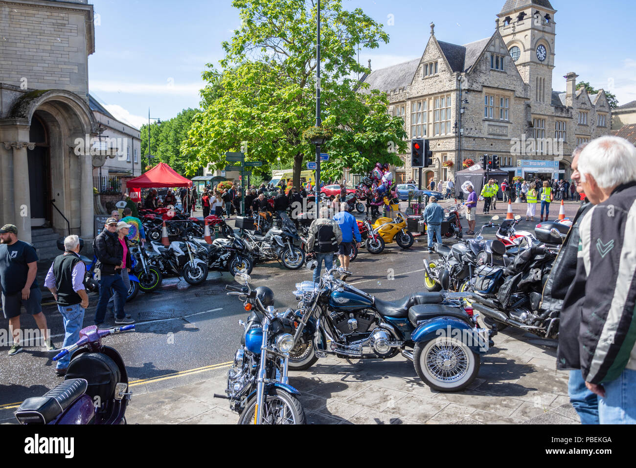 Town hosts motorbike gathering hi-res stock photography and images - Alamy