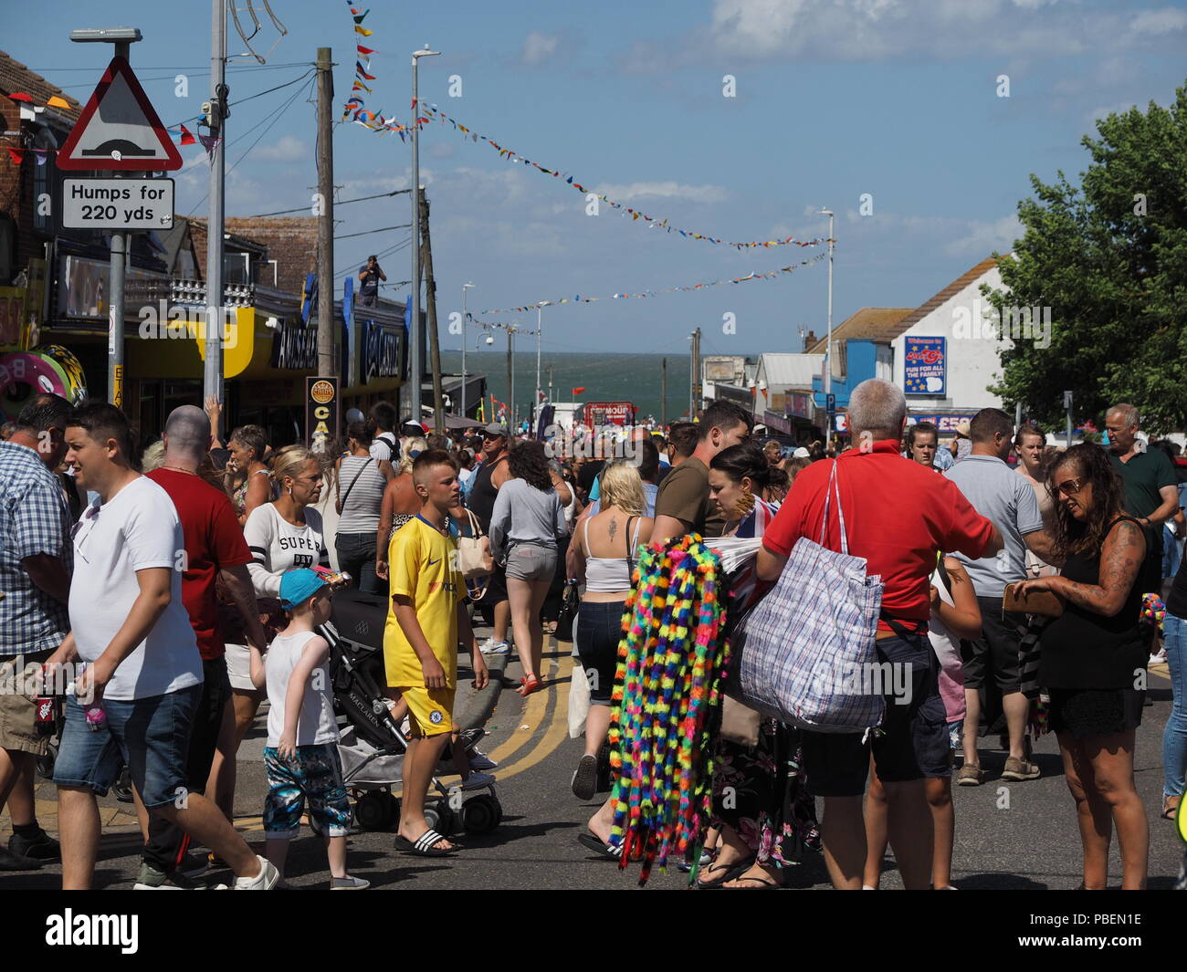 Leysdown, Kent, UK. 28th July, 2018. Leysdown Carnival: hundreds of ...