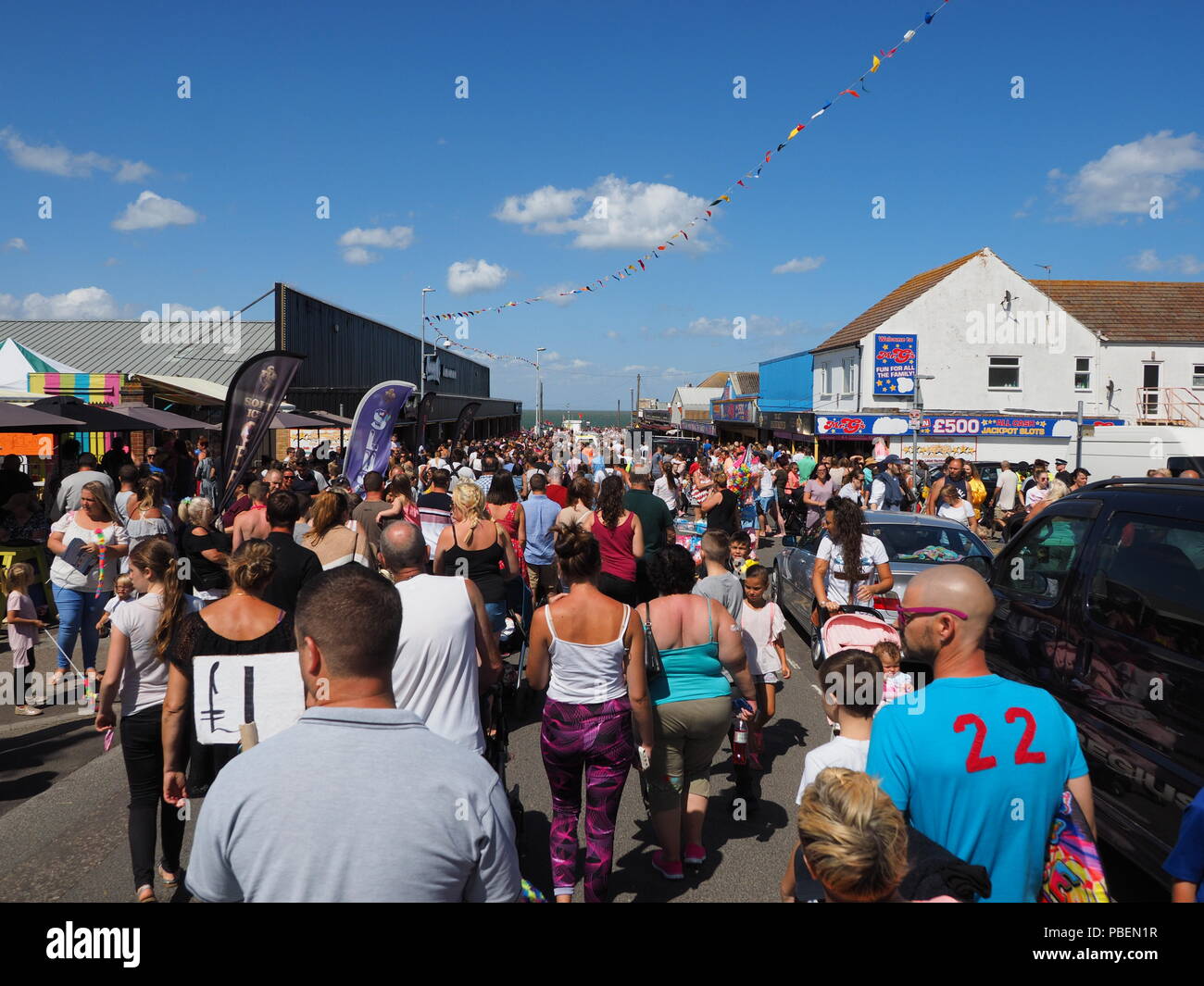 Leysdown, Kent, UK. 28th July, 2018. Leysdown Carnival: hundreds of ...