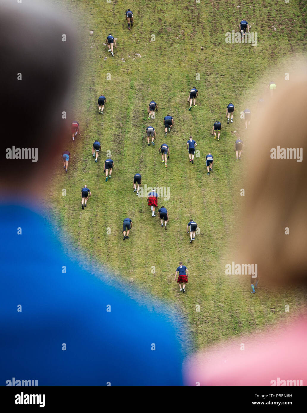 Titisee-Neustadt, Germany. 28th July, 2018. Spectators follow the ...