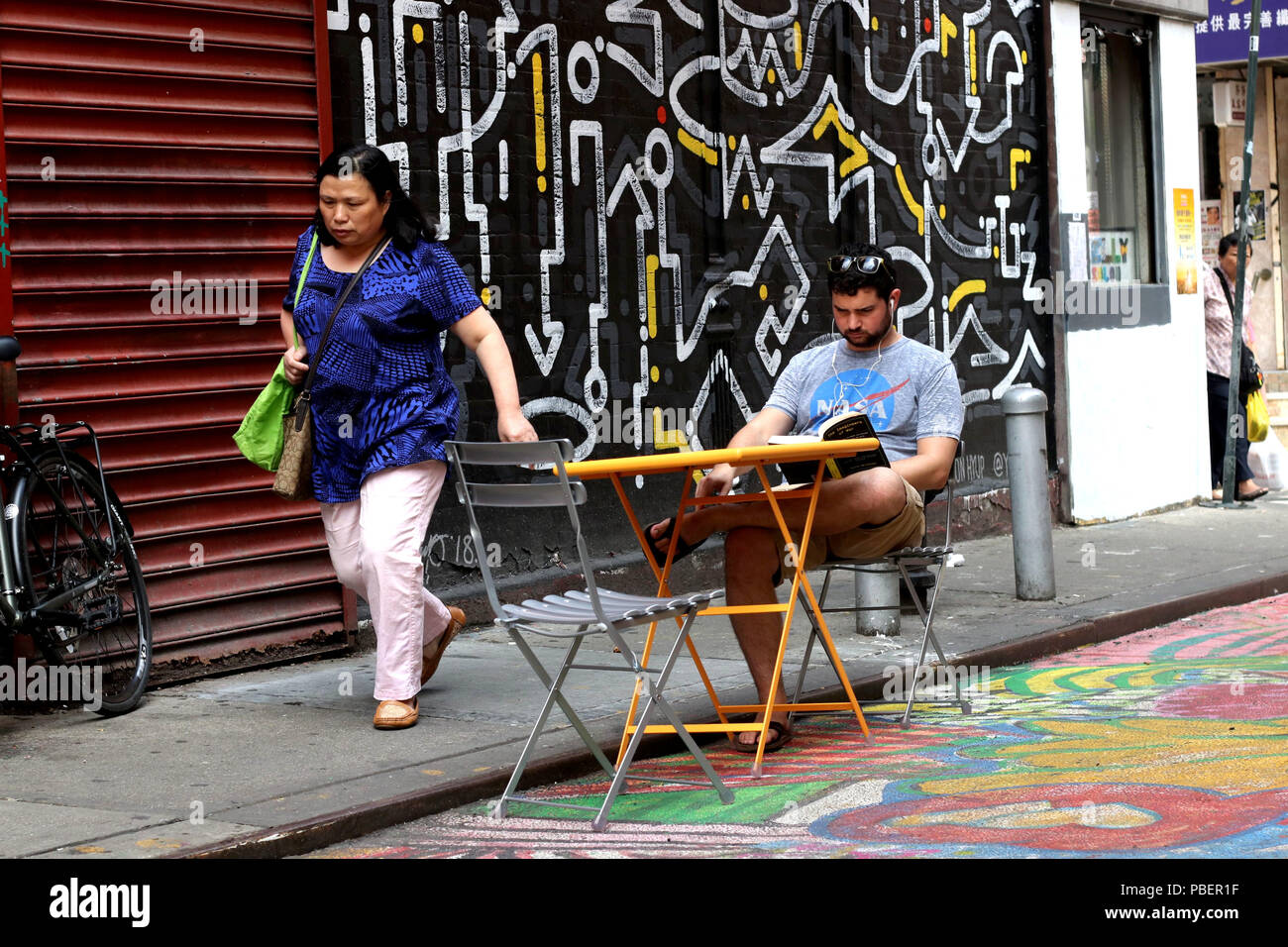 New York, USA. 28th July 2018. A 200-foot stretch of a street in New ...