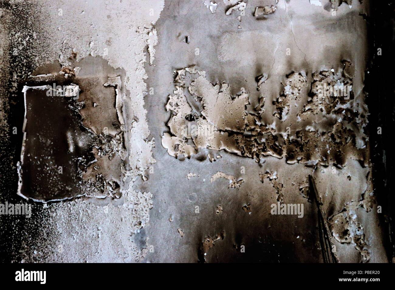 Athens, Greece. 28th July, 2018. A building wall that was destroyed by ...