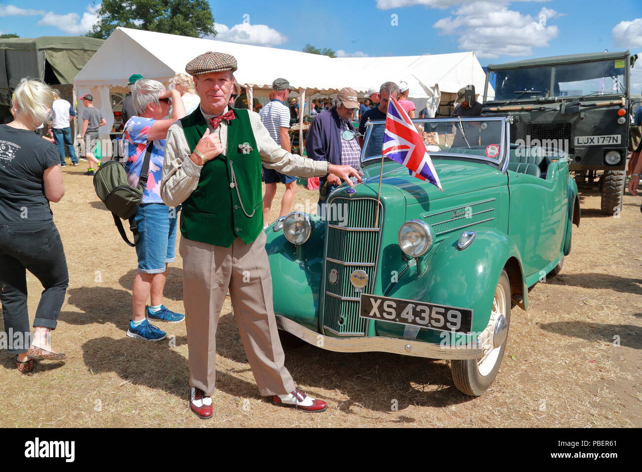 Kent, UK. 28th July 2018. Military enthusiasts gathered at Hop Farm in ...