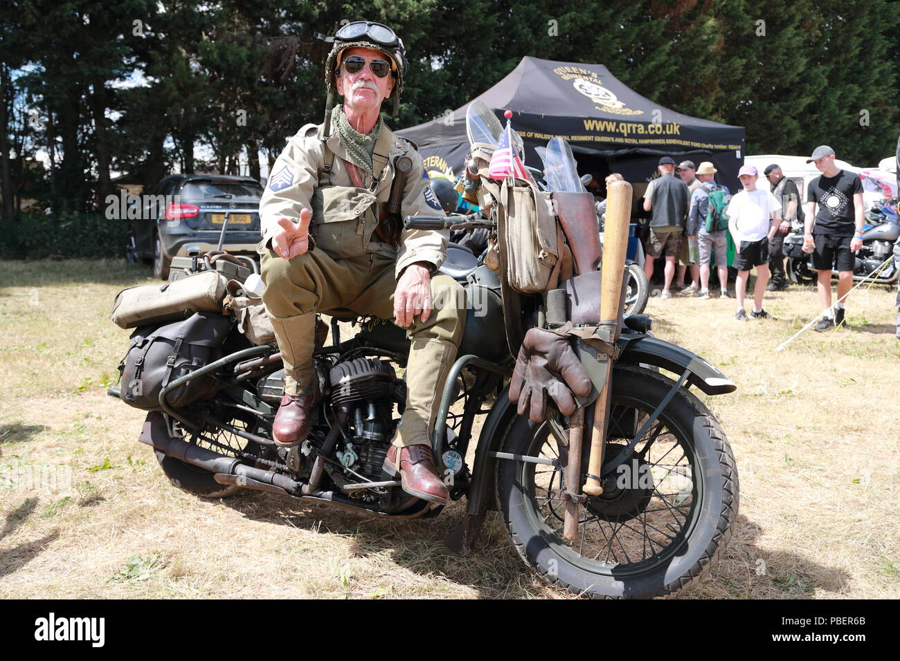 Kent, UK. 28th July 2018. Military enthusiasts gathered at Hop Farm in ...