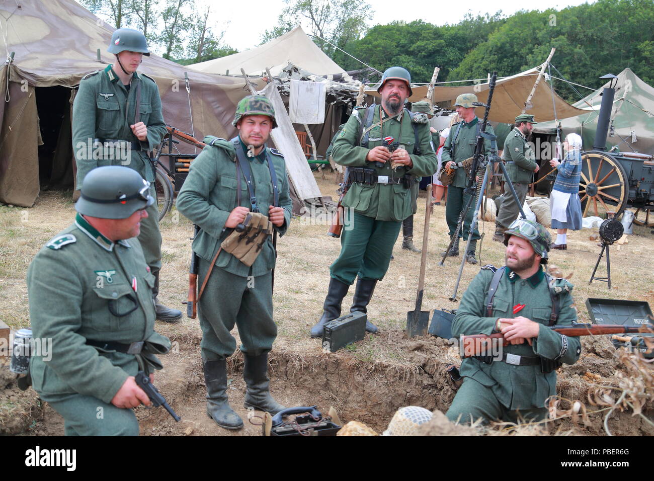 Kent, UK. 28th July 2018. Military enthusiasts gathered at Hop Farm in ...