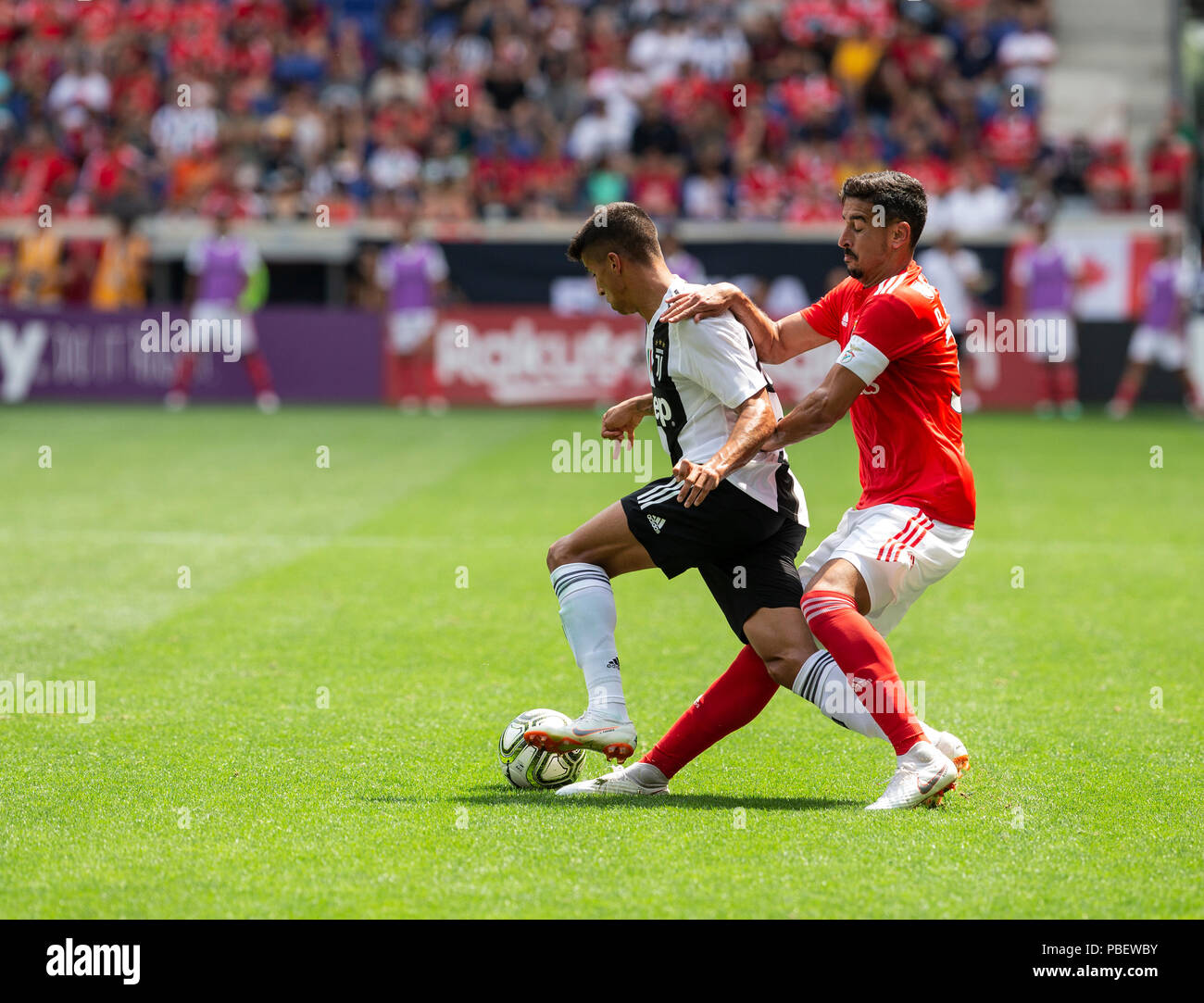 Harrison, NJ - July 28, 2018: Joao Cancelo (20) of Juventus controls ...