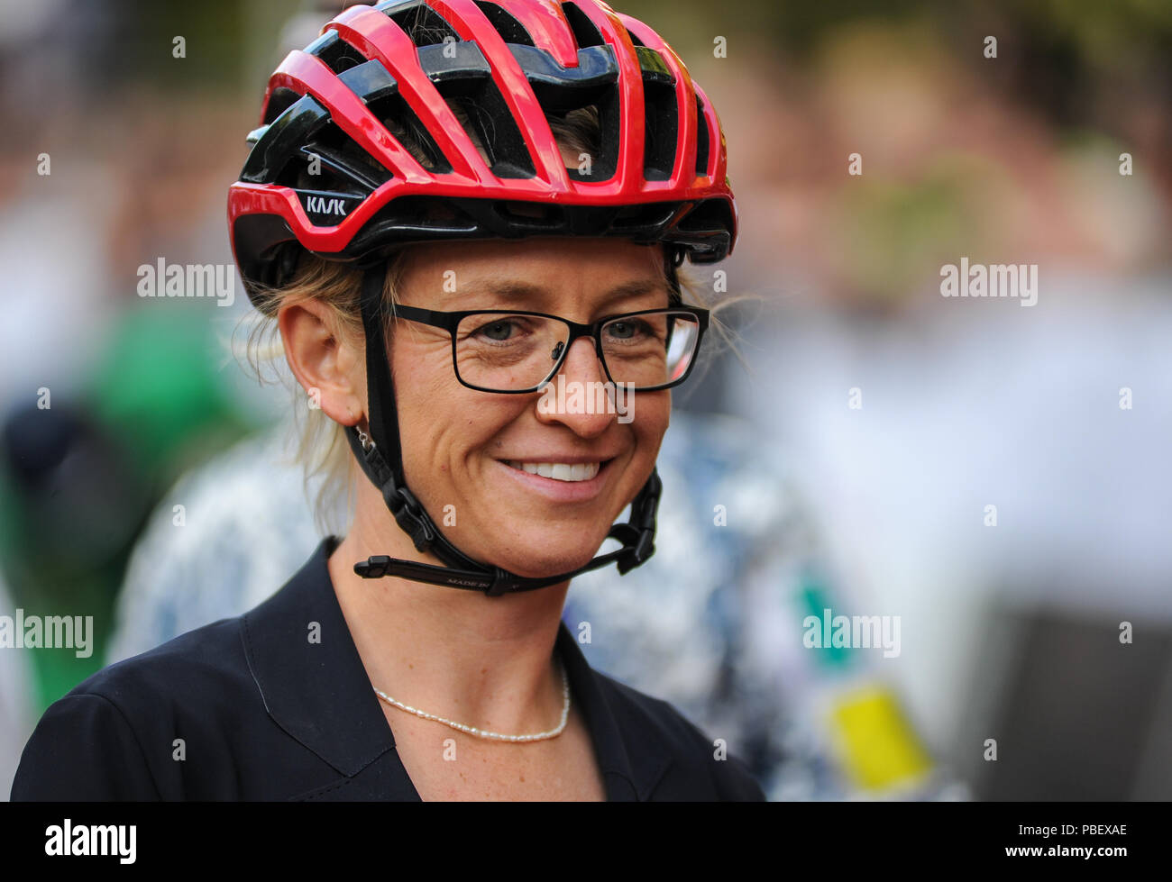 Central London, UK, 28th July 2018. Emma Pooley on The Mall during the ...