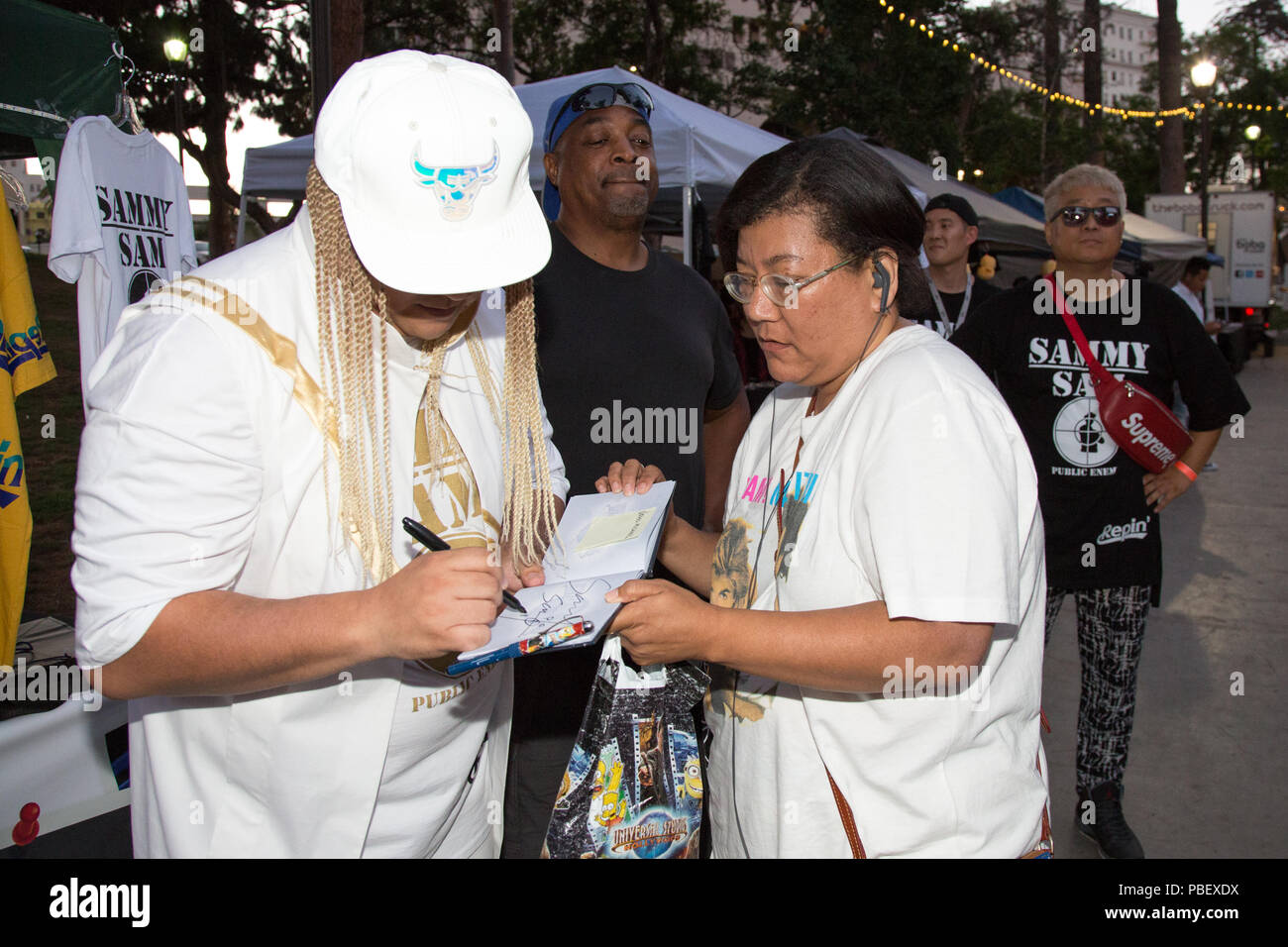 Los Angeles, California, USA. 27th July, 2018. Sammy Sam and Chuck D of ...