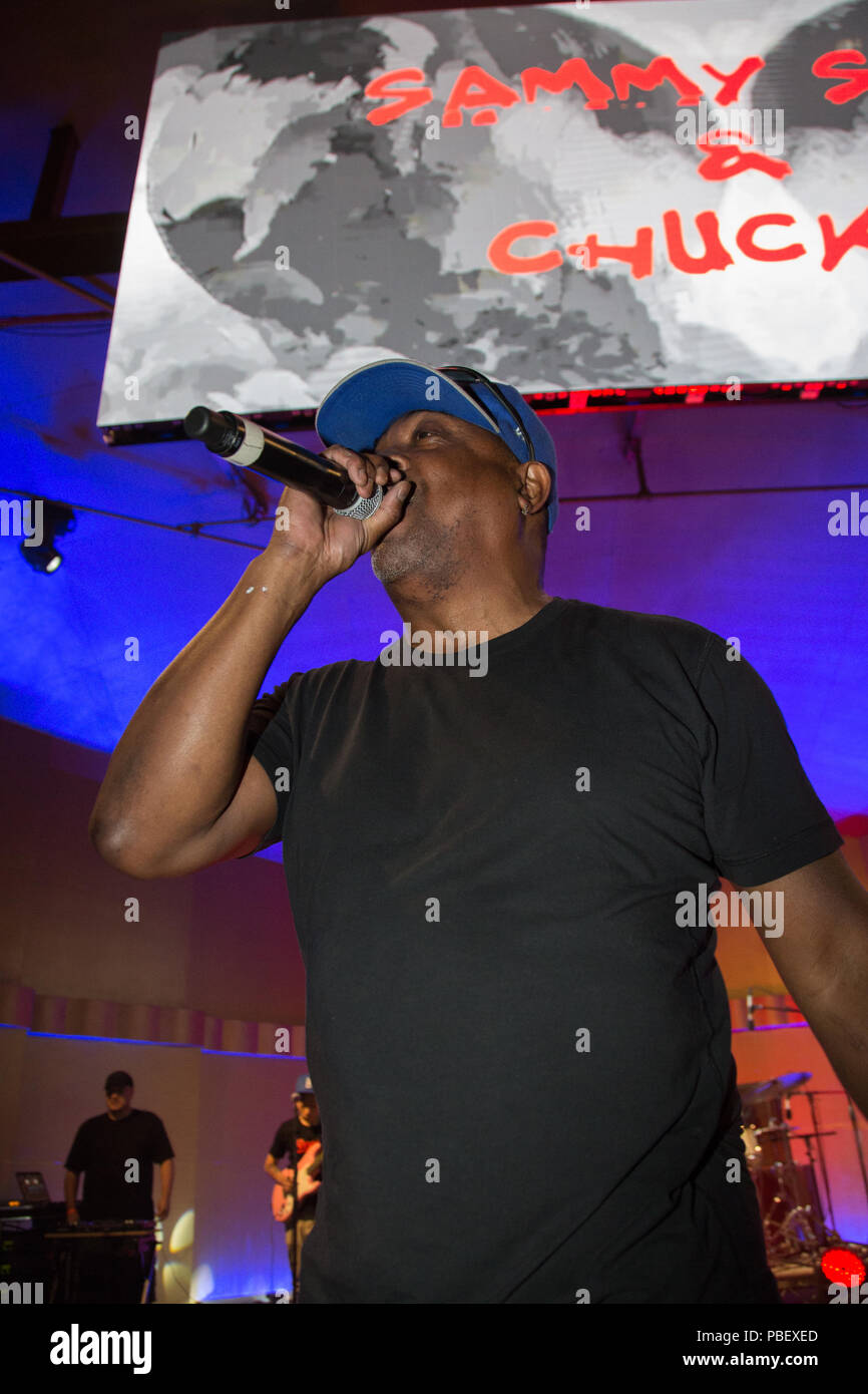 Los Angeles, California, USA. 27th July, 2018. Sammy Sam and Chuck D of ...