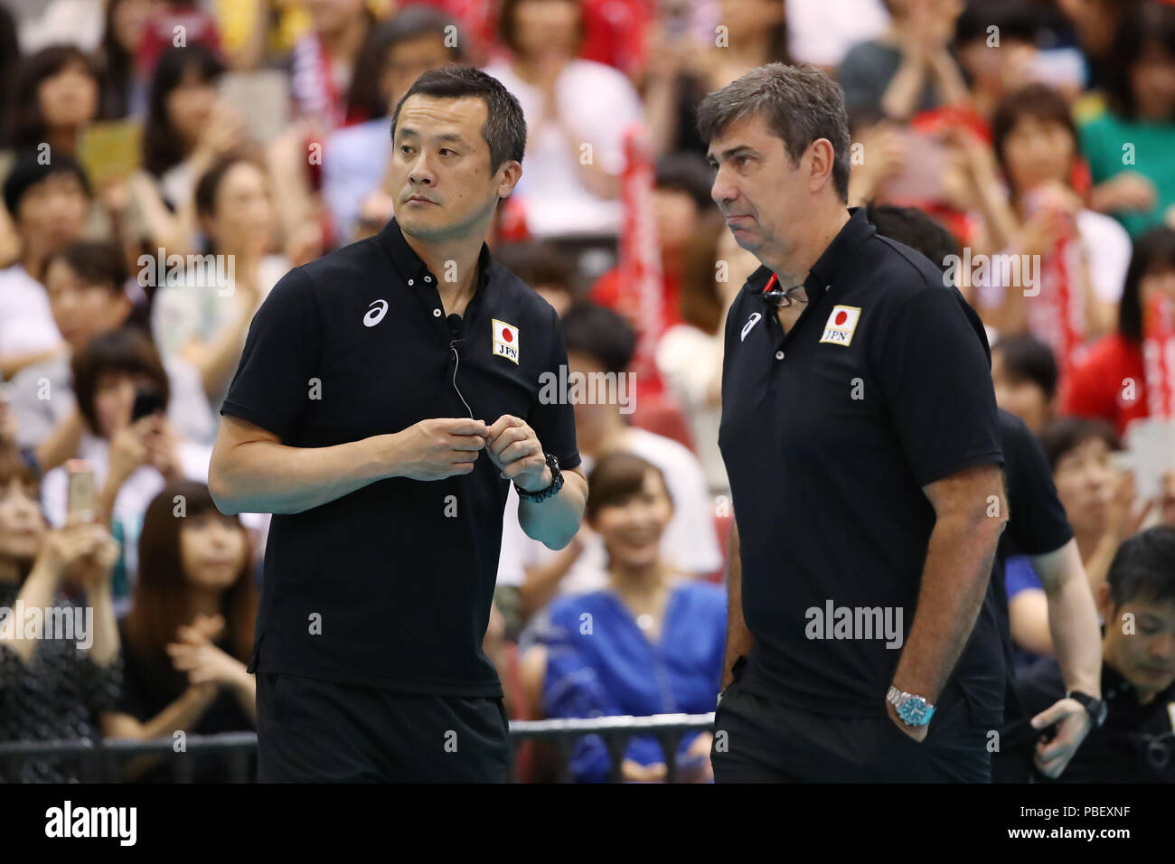 Funabashi Arena, Chiba, Japan. 28th July, 2018. (L to R) ? Yuichi ...