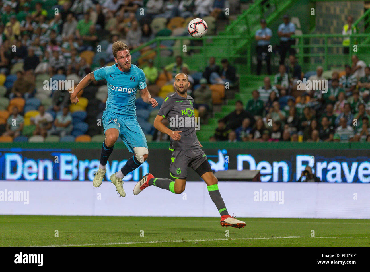 July 28, 2018. Lisbon, Portugal. Marseille's defender from France ...