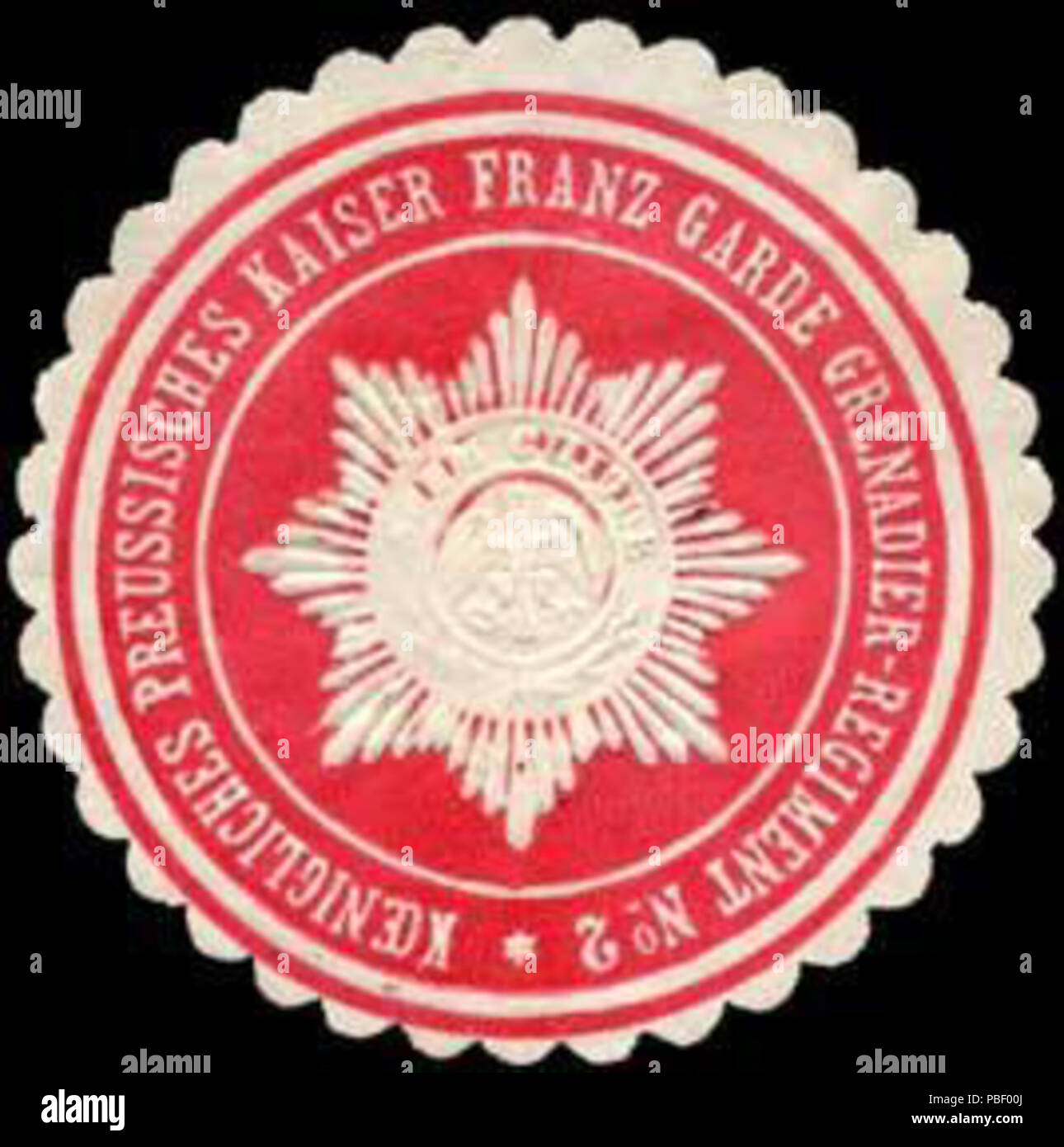 1444 Siegelmarke Koenigliches Preussisches Kaiser Franz Garde Grenadier ...