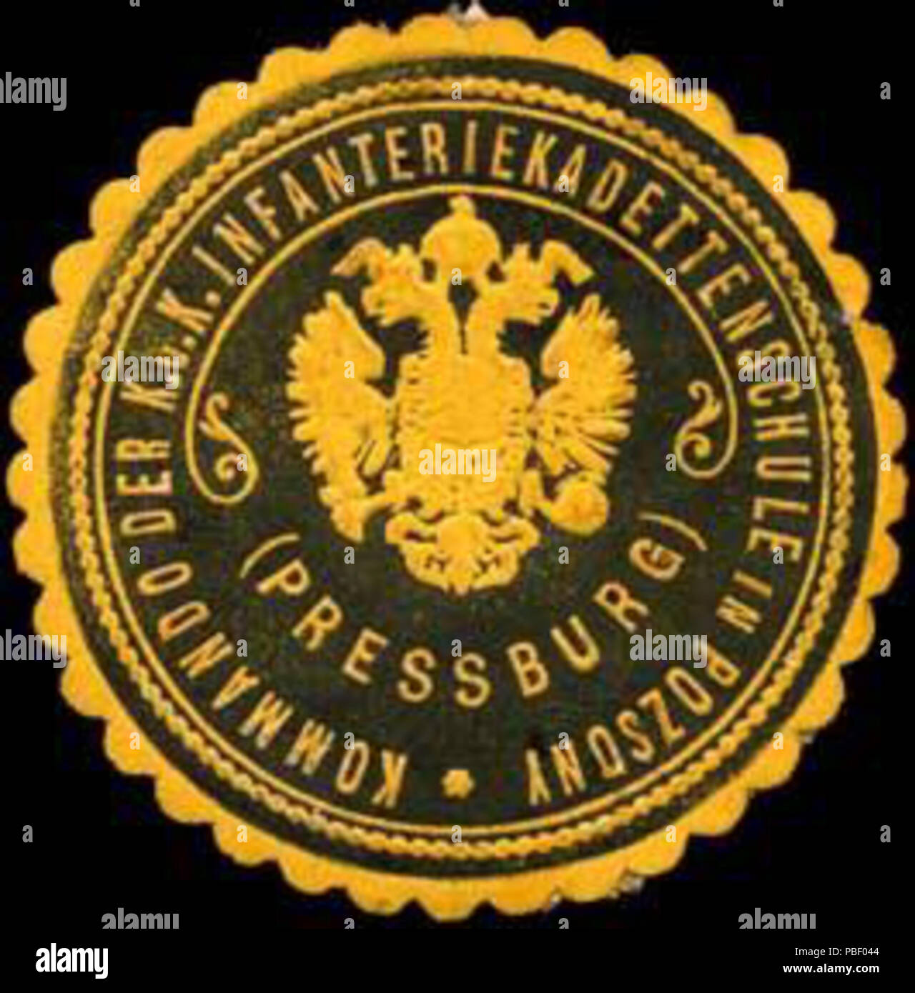 1444 Siegelmarke Kommando der K.u.K. Infanteriekadettenschule in ...