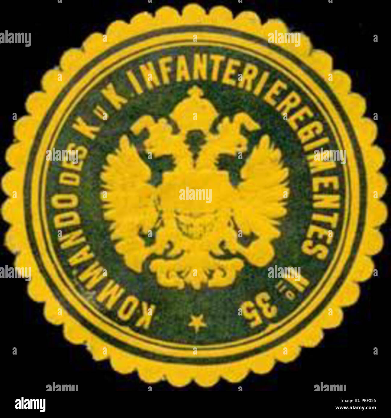 1444 Siegelmarke Kommando des K.u.K. Infanterieregimentes No. 35 ...