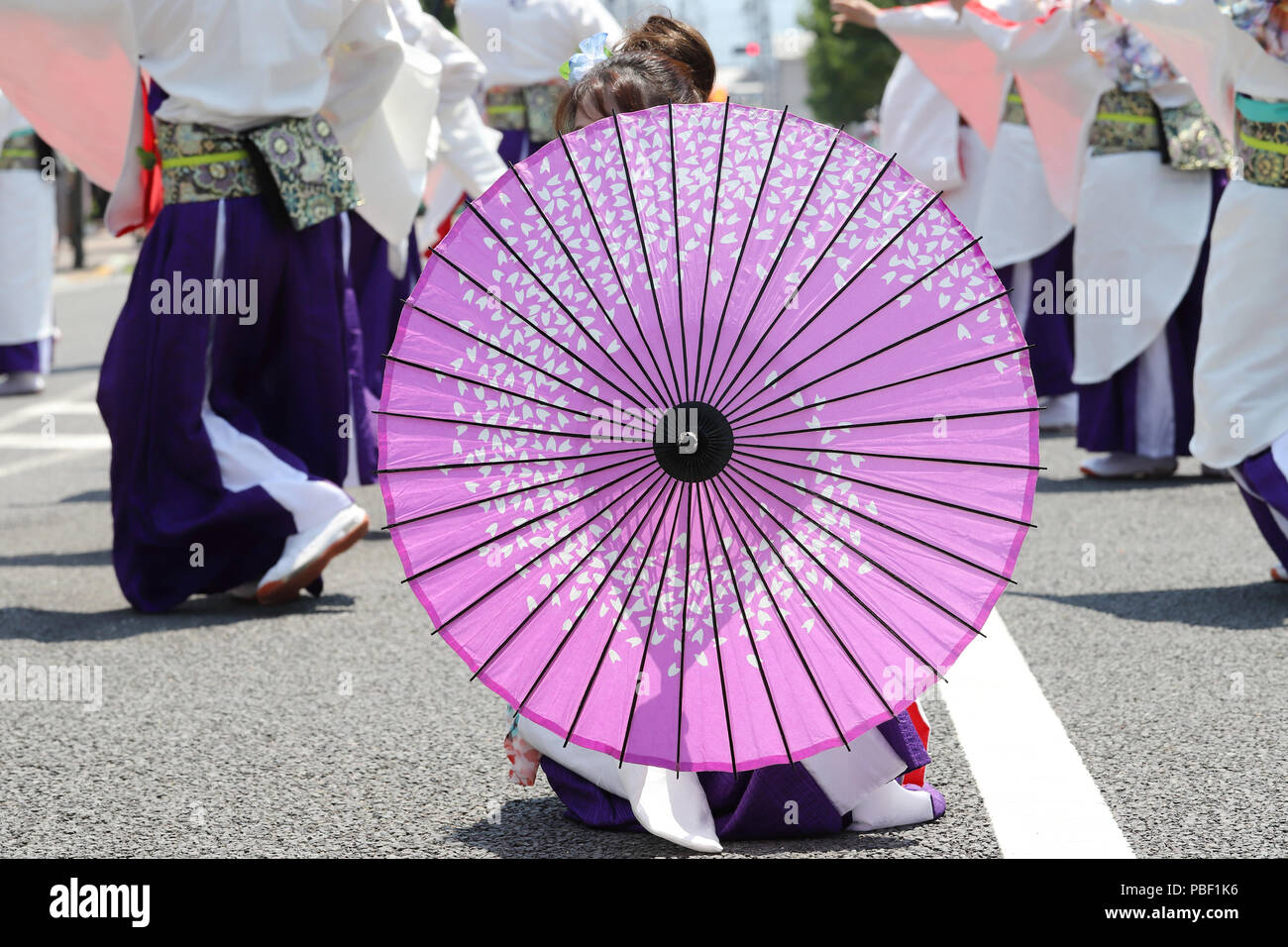 Japanese performers dancing in the famous Yosakoi Festival, yearly free ...