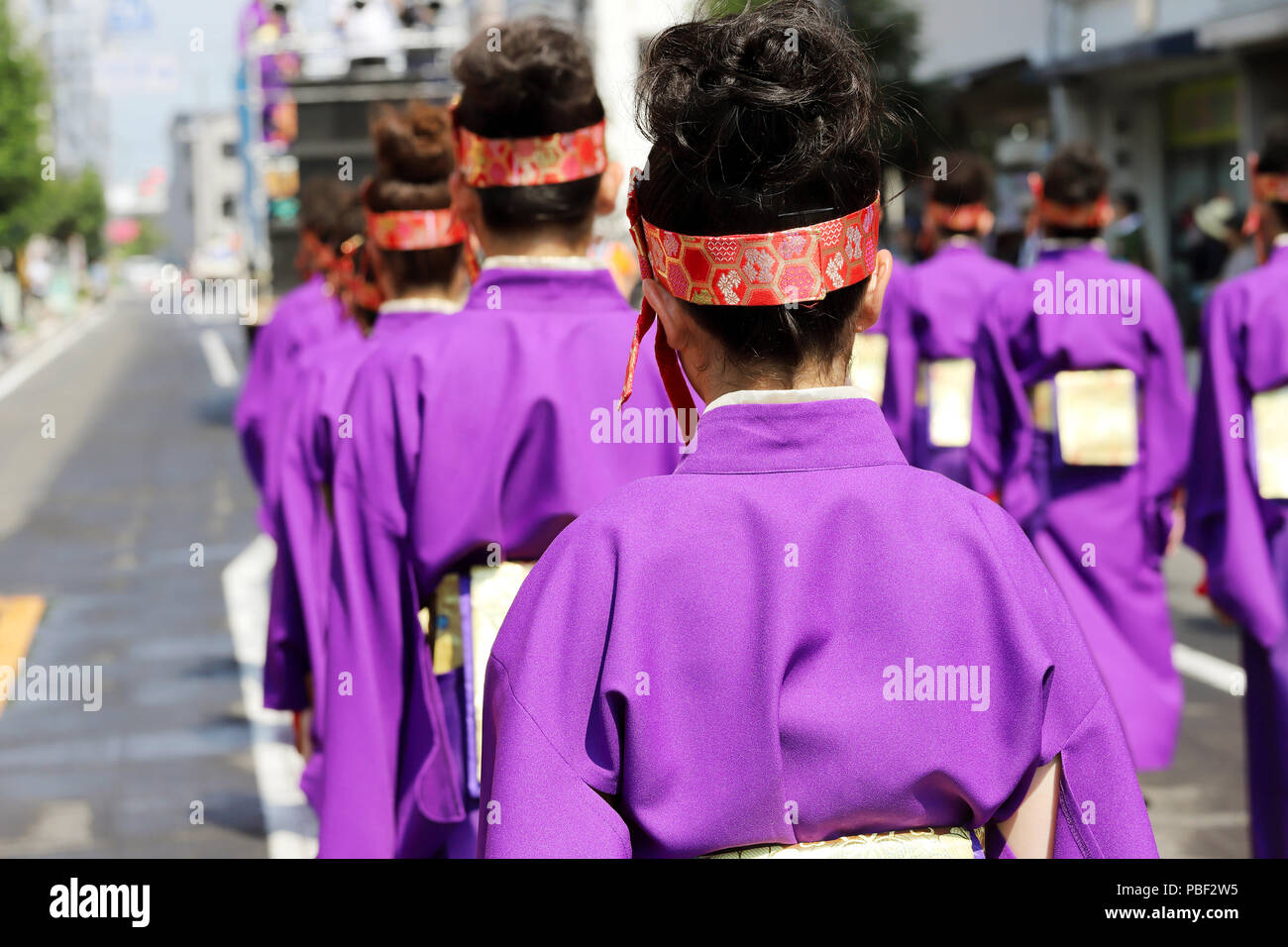 Japanese performers dancing in the famous Yosakoi Festival, yearly free ...