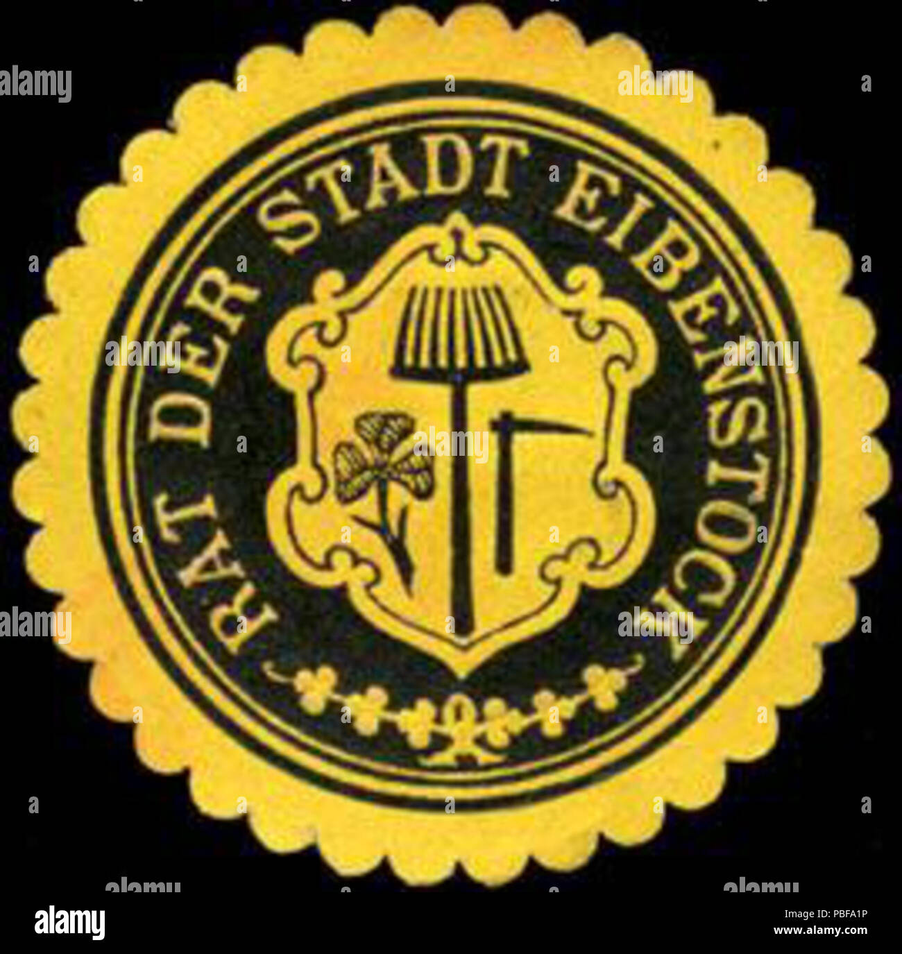 1498 Siegelmarke Rat der Stadt Eibenstock W0221750 Stock Photo - Alamy