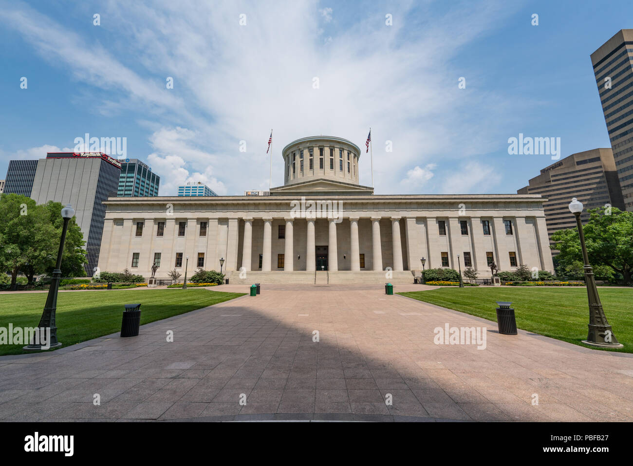 COLUMBUS, OH - JUNE 17, 2018: Facade of Ohio Capital building in ...