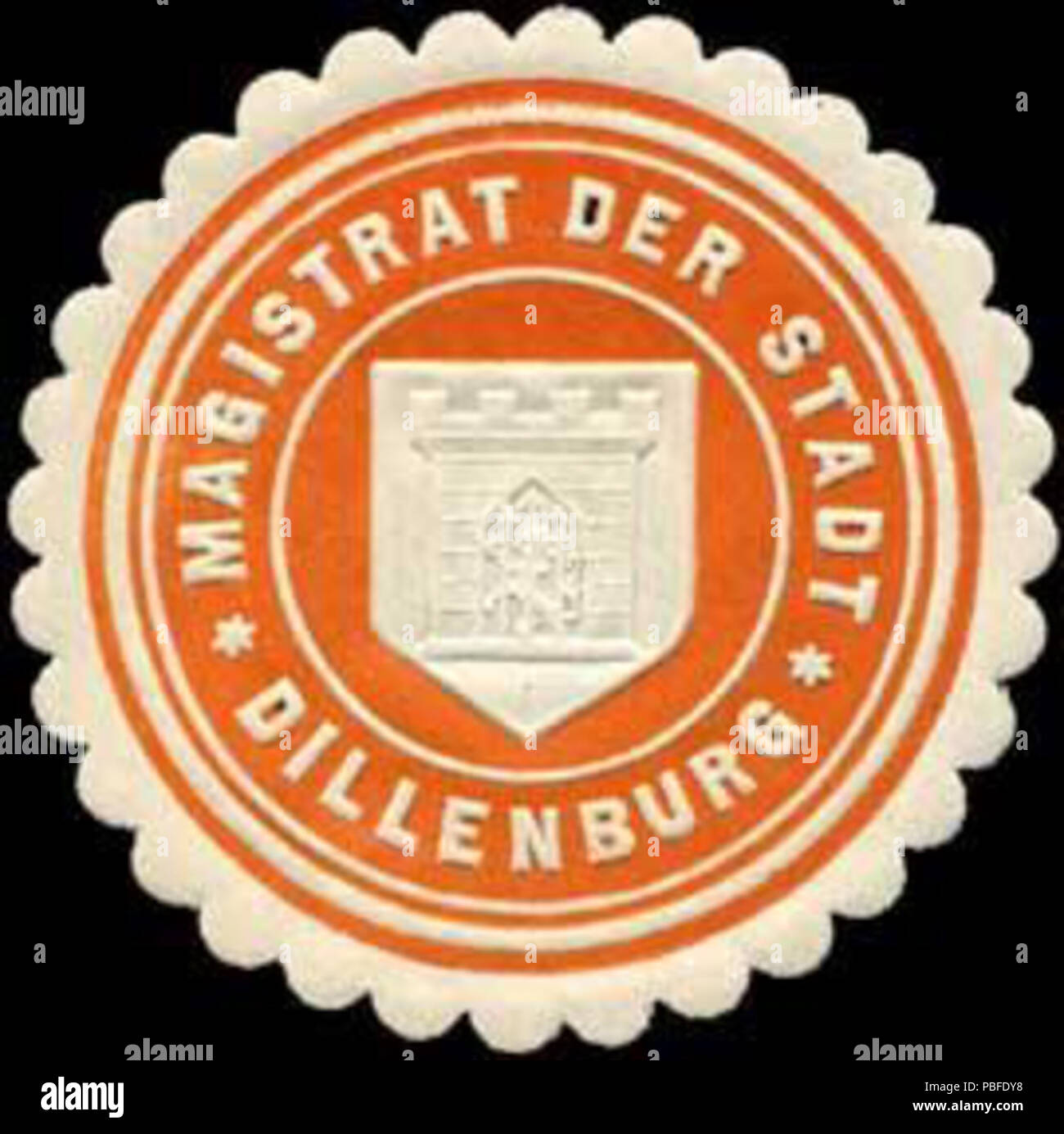 1481 Siegelmarke Magistrat der Stadt Dillenburg W0311583 Stock Photo ...