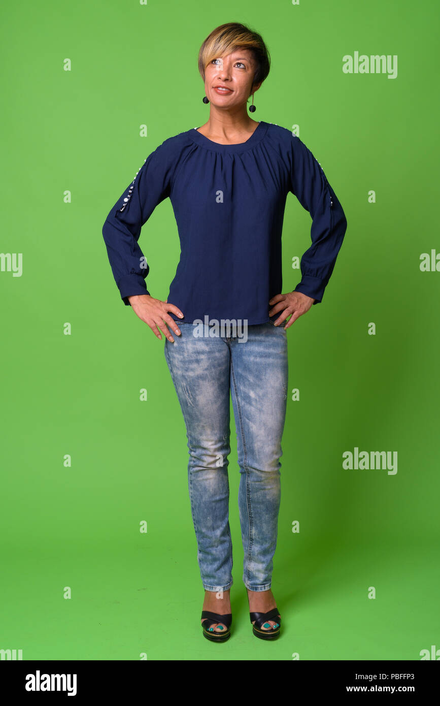 Long shot happy multi ethnic hi-res stock photography and images - Alamy