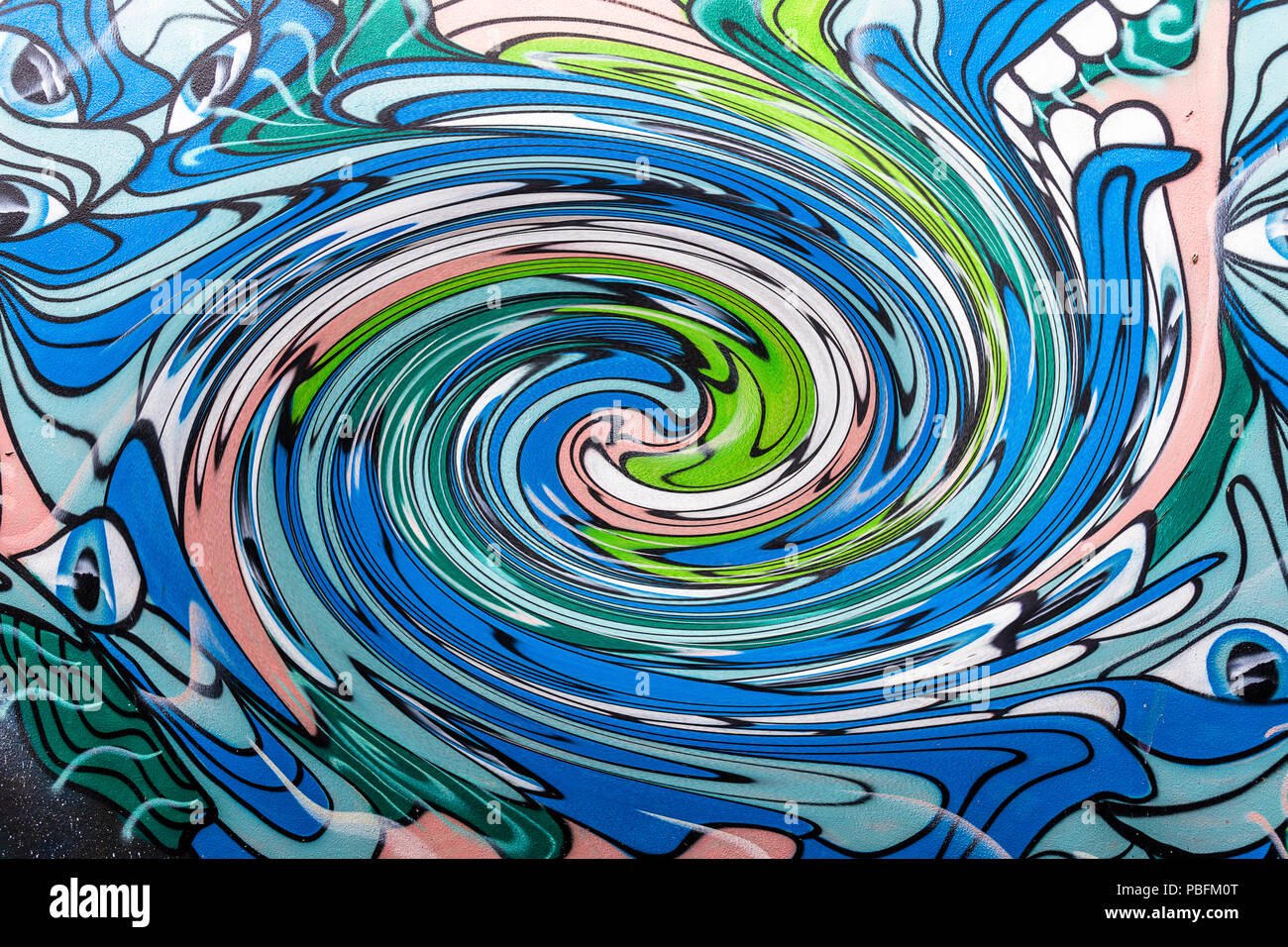 Digital art with eyes and twirling colors Stock Photo - Alamy