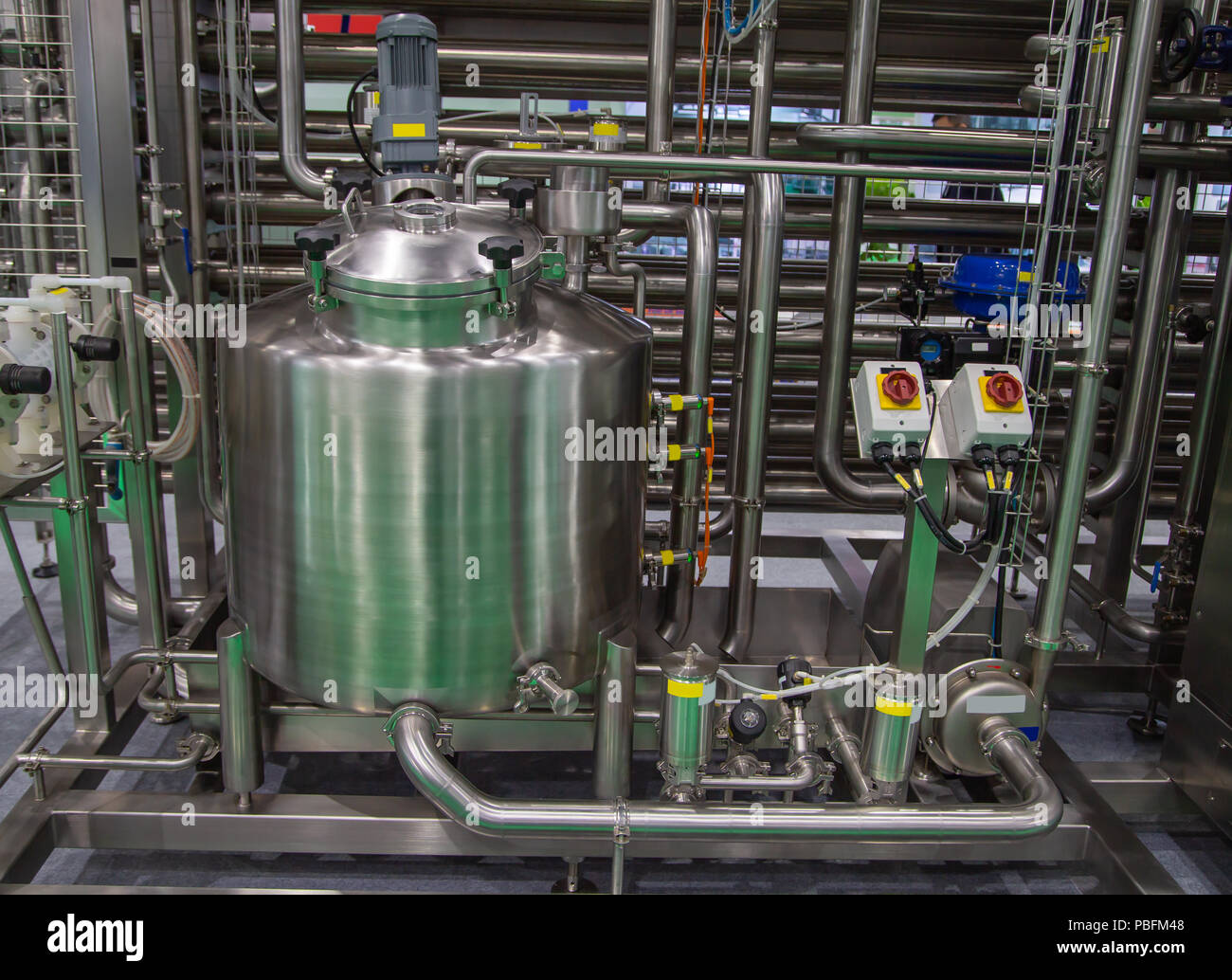 Tubular Aseptic UHT Pasteurizer with Vacuum Deaerator Stock Photo - Alamy