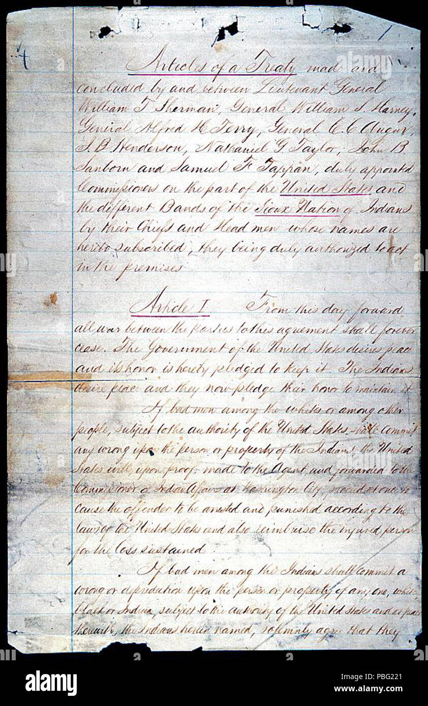 Native american treaty 1800s hi-res stock photography and images - Alamy