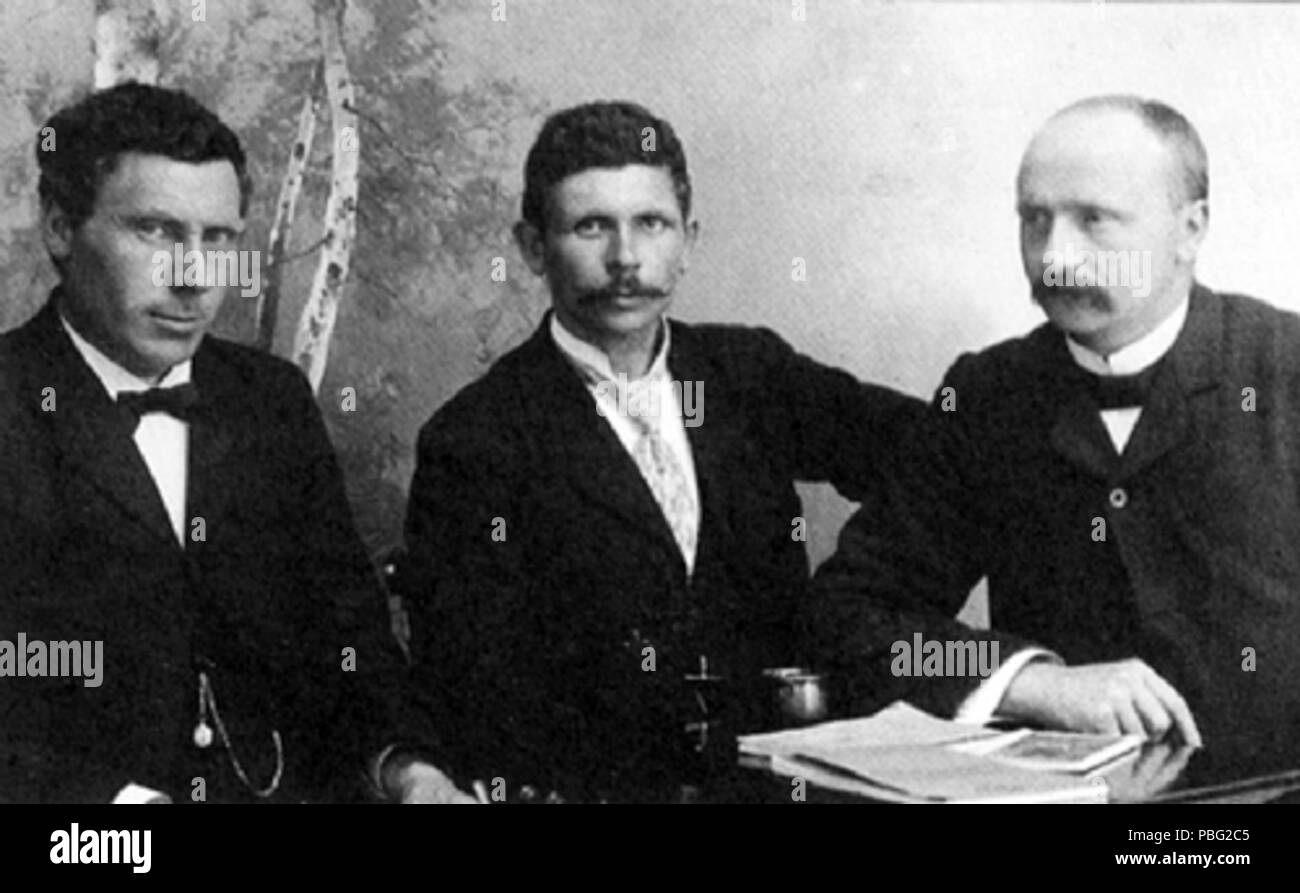 . English: From left: Símun av Skarði (1872–1942), Rasmus Rasmussen ...