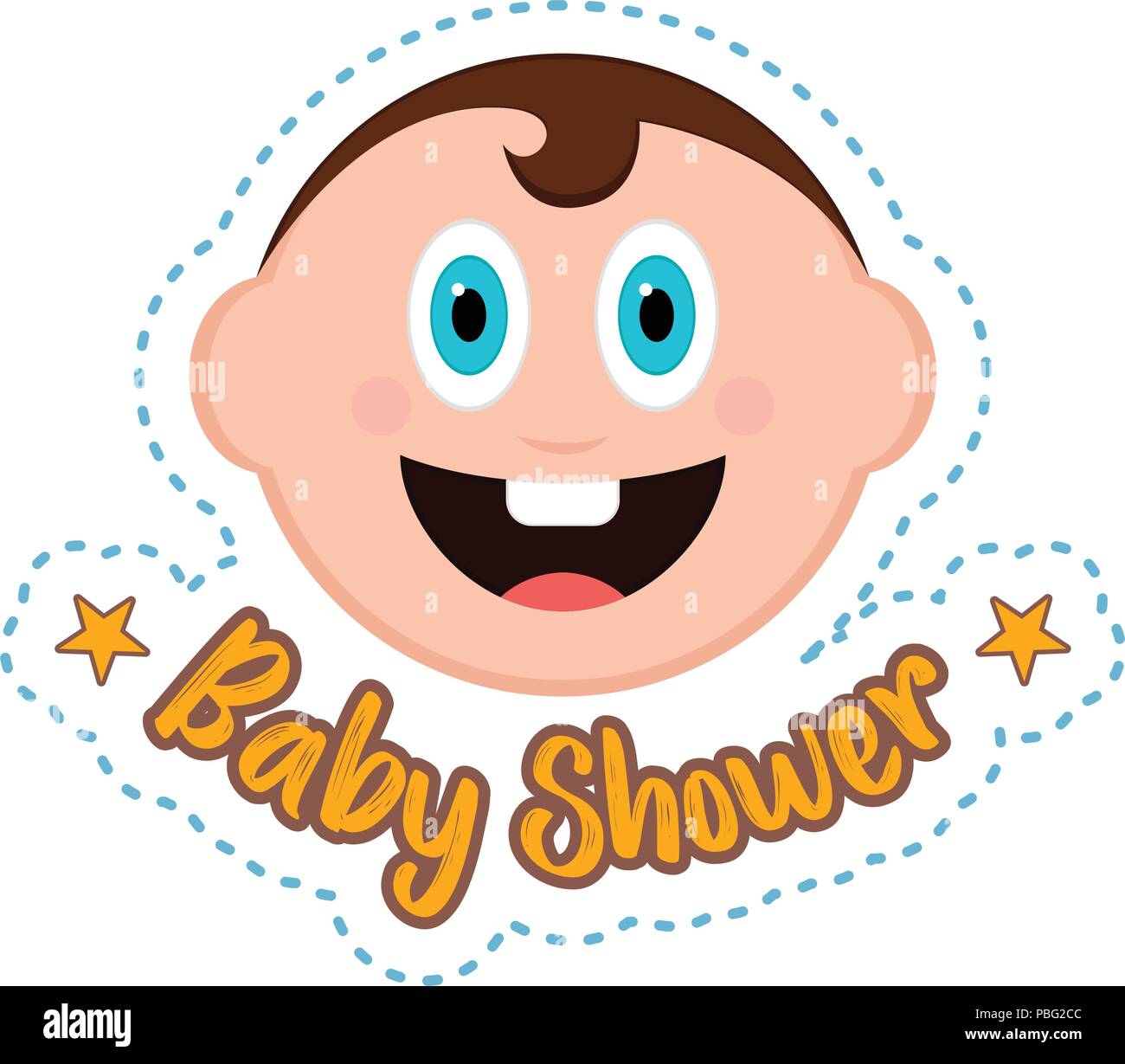 Baby shower blue invitation Stock Vector Images - Alamy