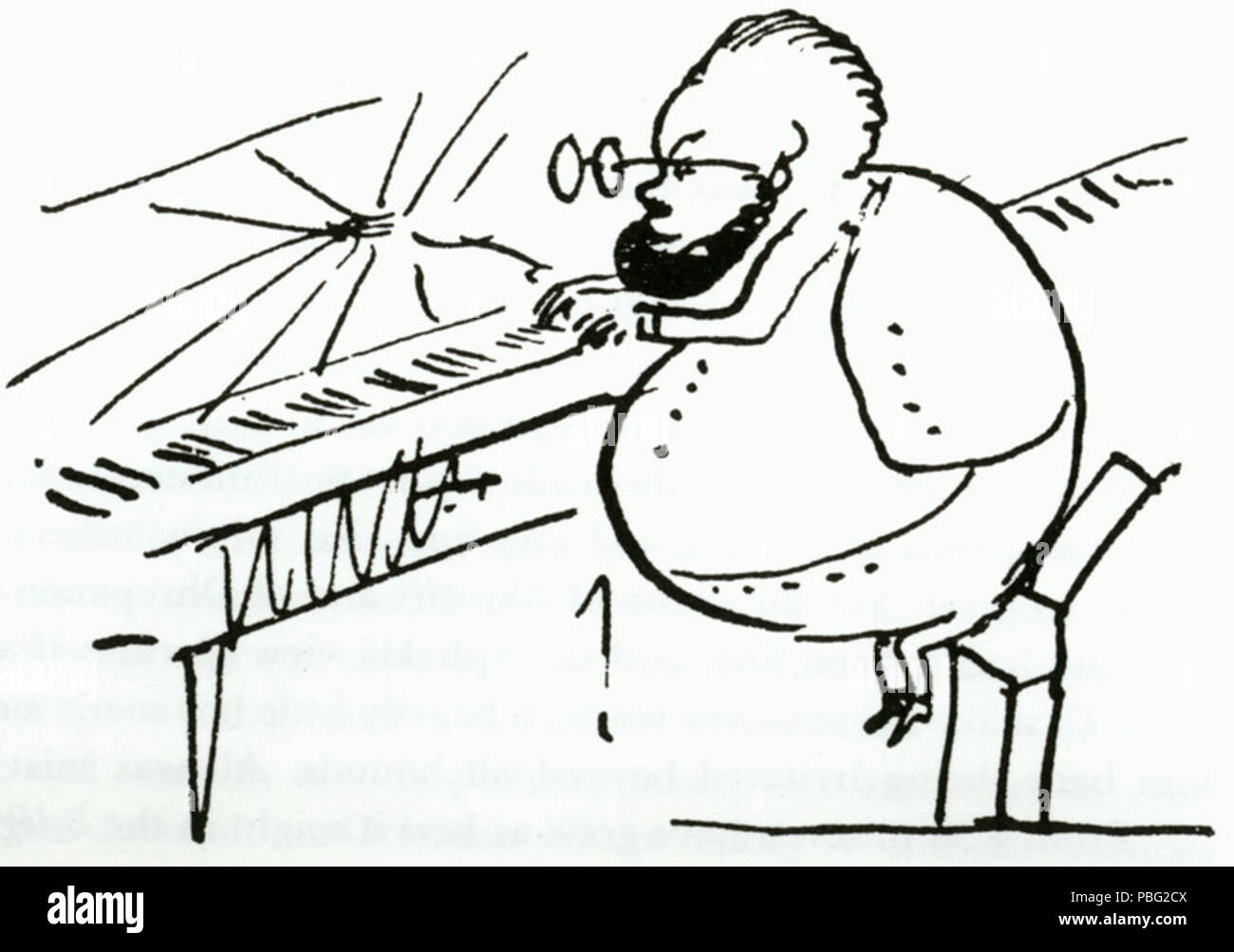 1543 Sketch depicting Edward Lear playing the piano - Lear Edward Stock ...