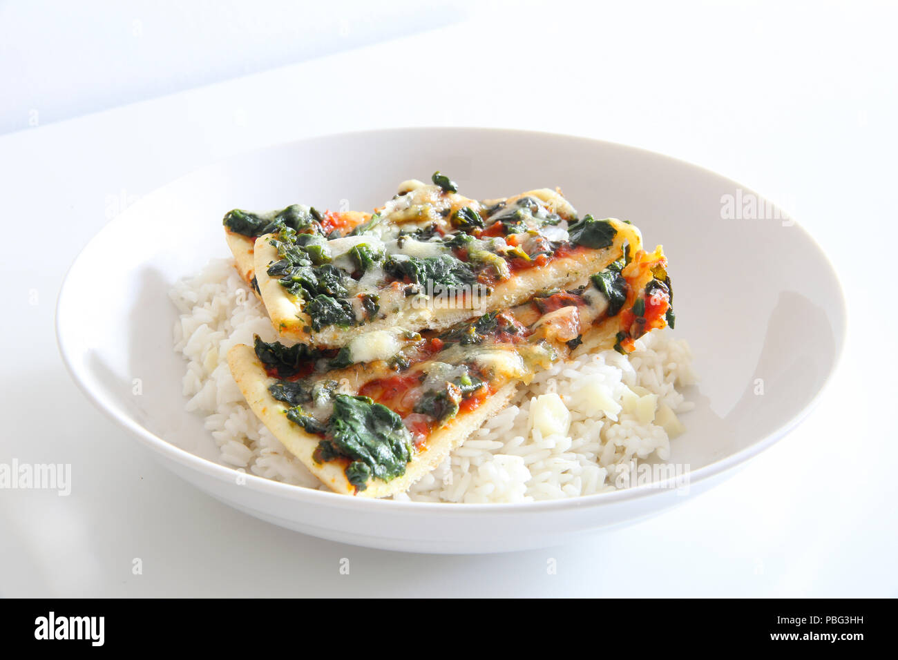 Delicious homemade pizza with rice Stock Photo - Alamy