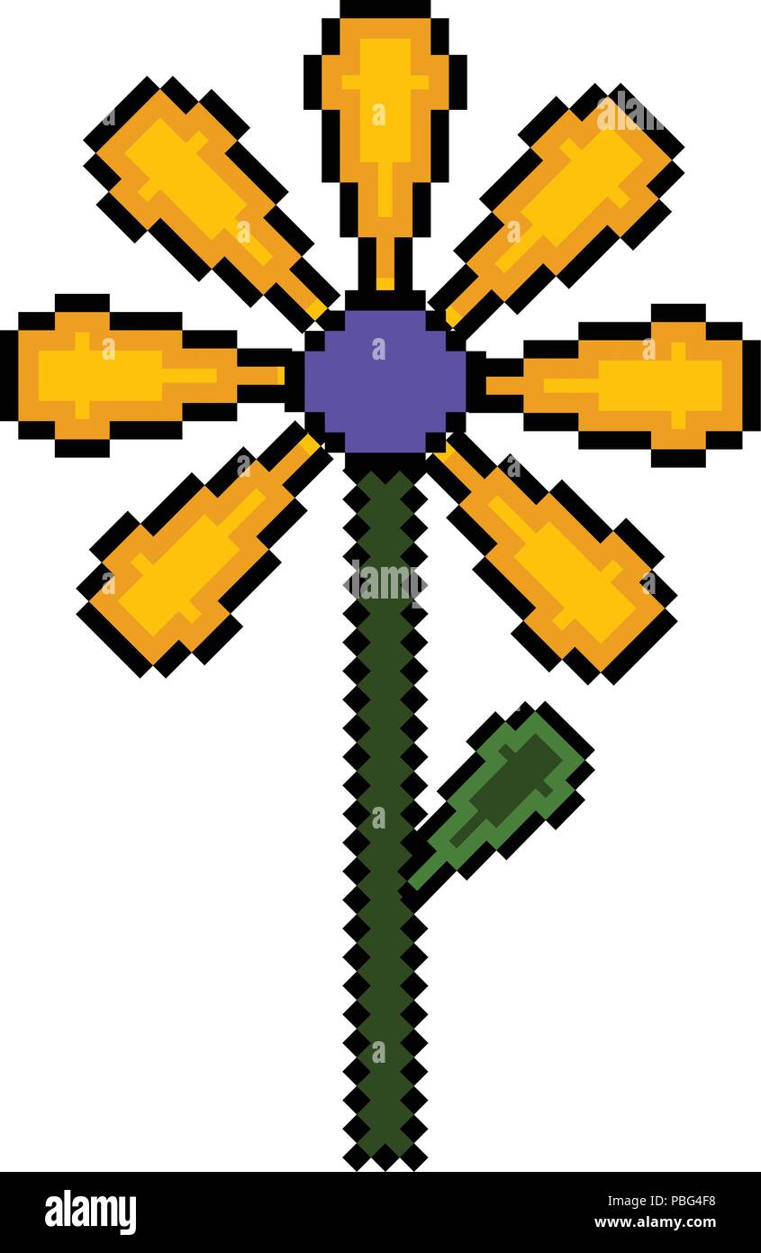 Isolated pixelated flower icon Stock Vector Image & Art - Alamy
