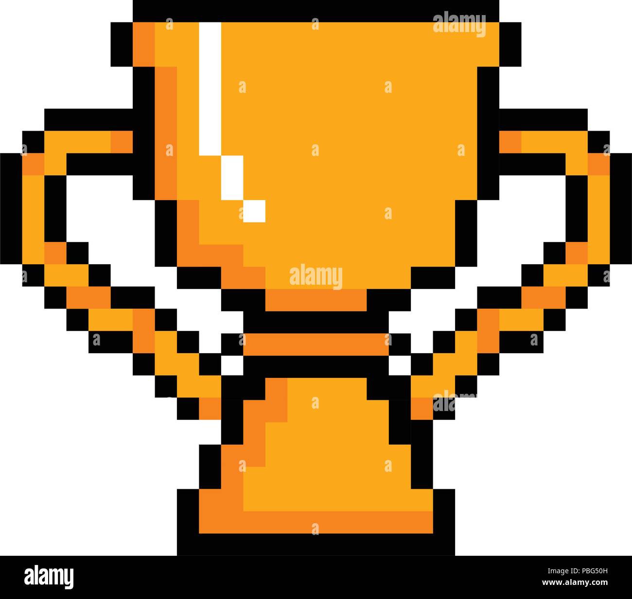 Isolated pixelated golden trophy icon Stock Vector Image & Art - Alamy