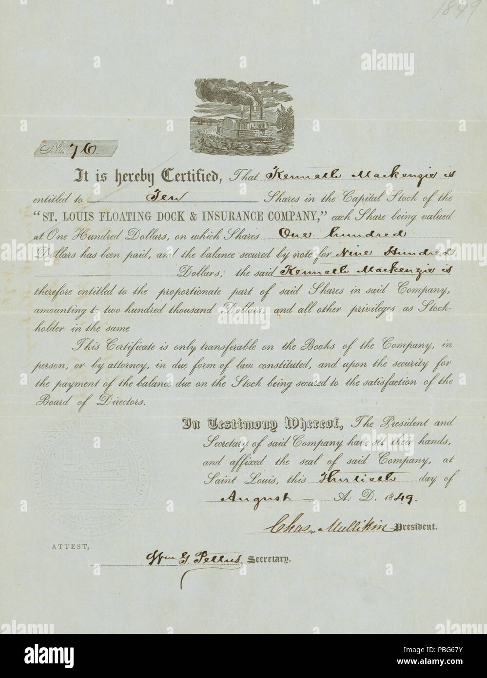 Issued stock certificate hi-res stock photography and images - Alamy