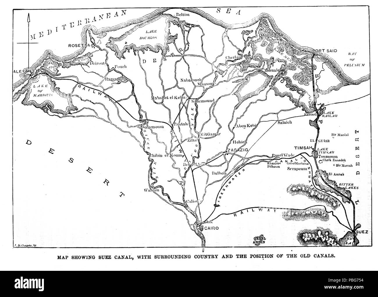 1582 Suez rail map Stock Photo - Alamy