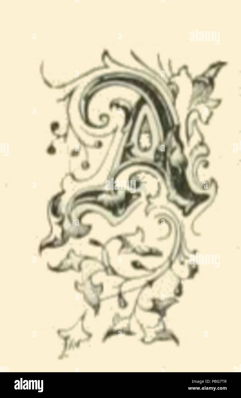 1590 Swash Style Letter A Stock Photo - Alamy