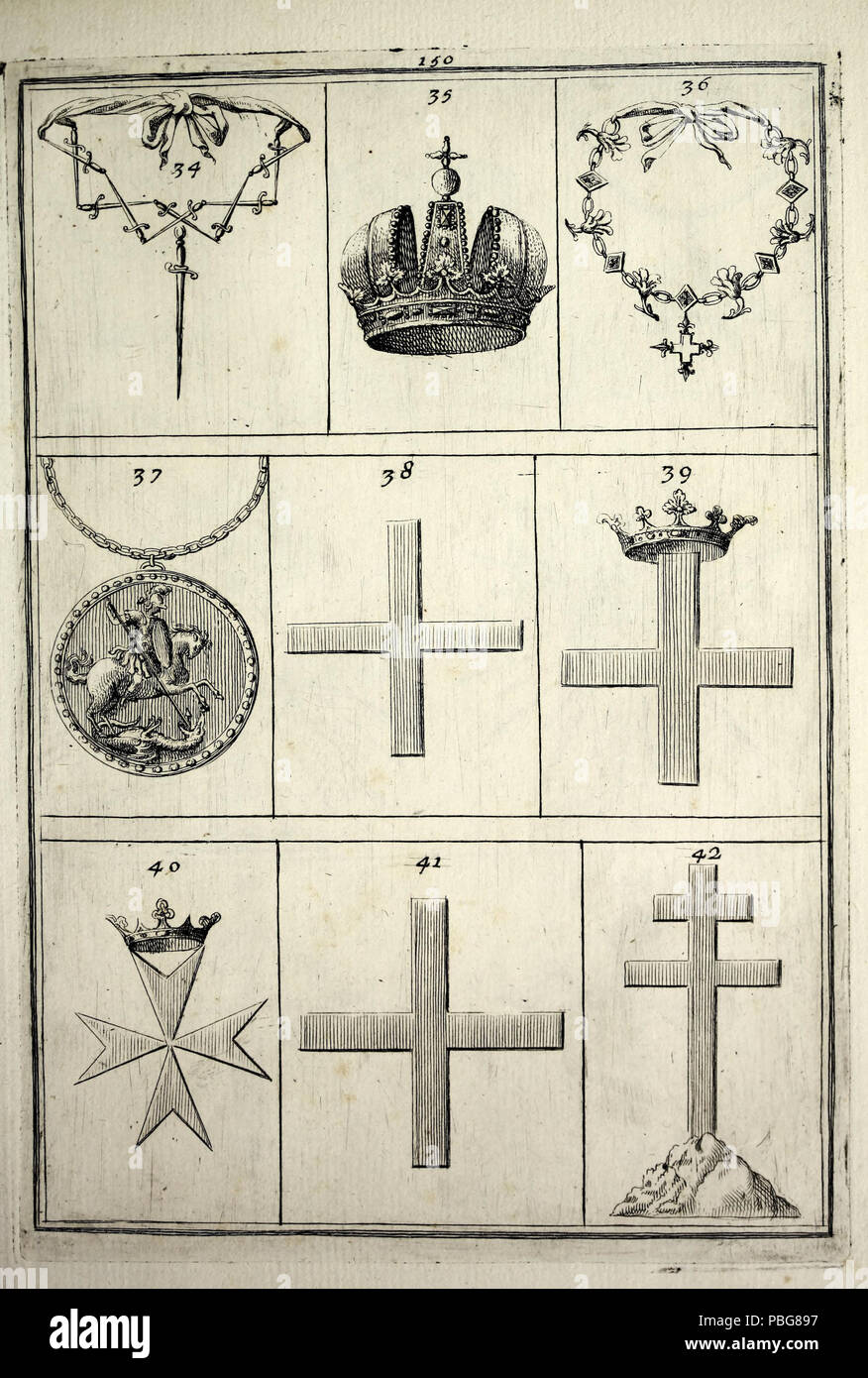 1593 Szent Gereonis lovag, Filippo Bonanni 1711. 150 Stock Photo - Alamy